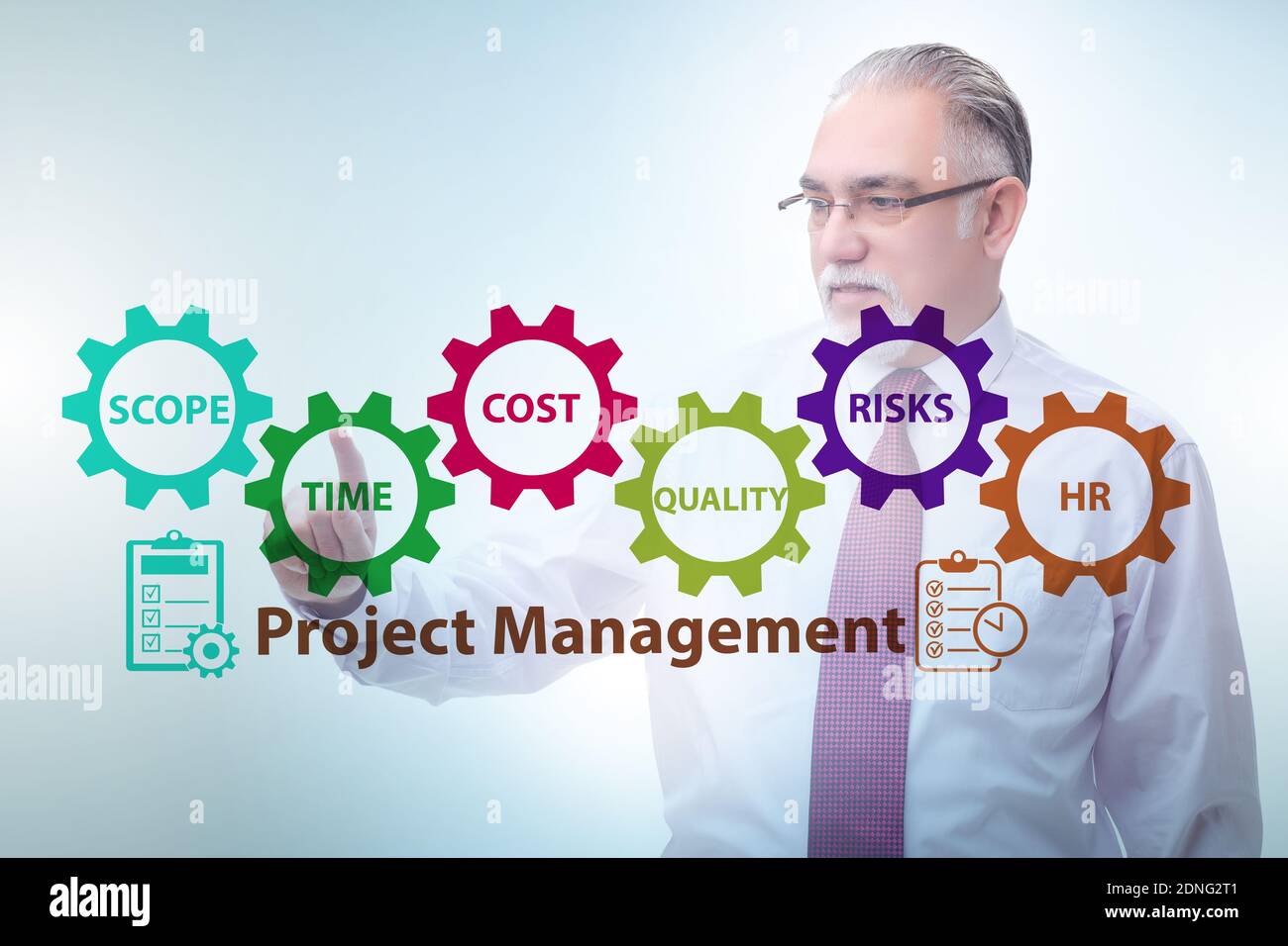 Concept of project management with the business people Stock Photo - Alamy