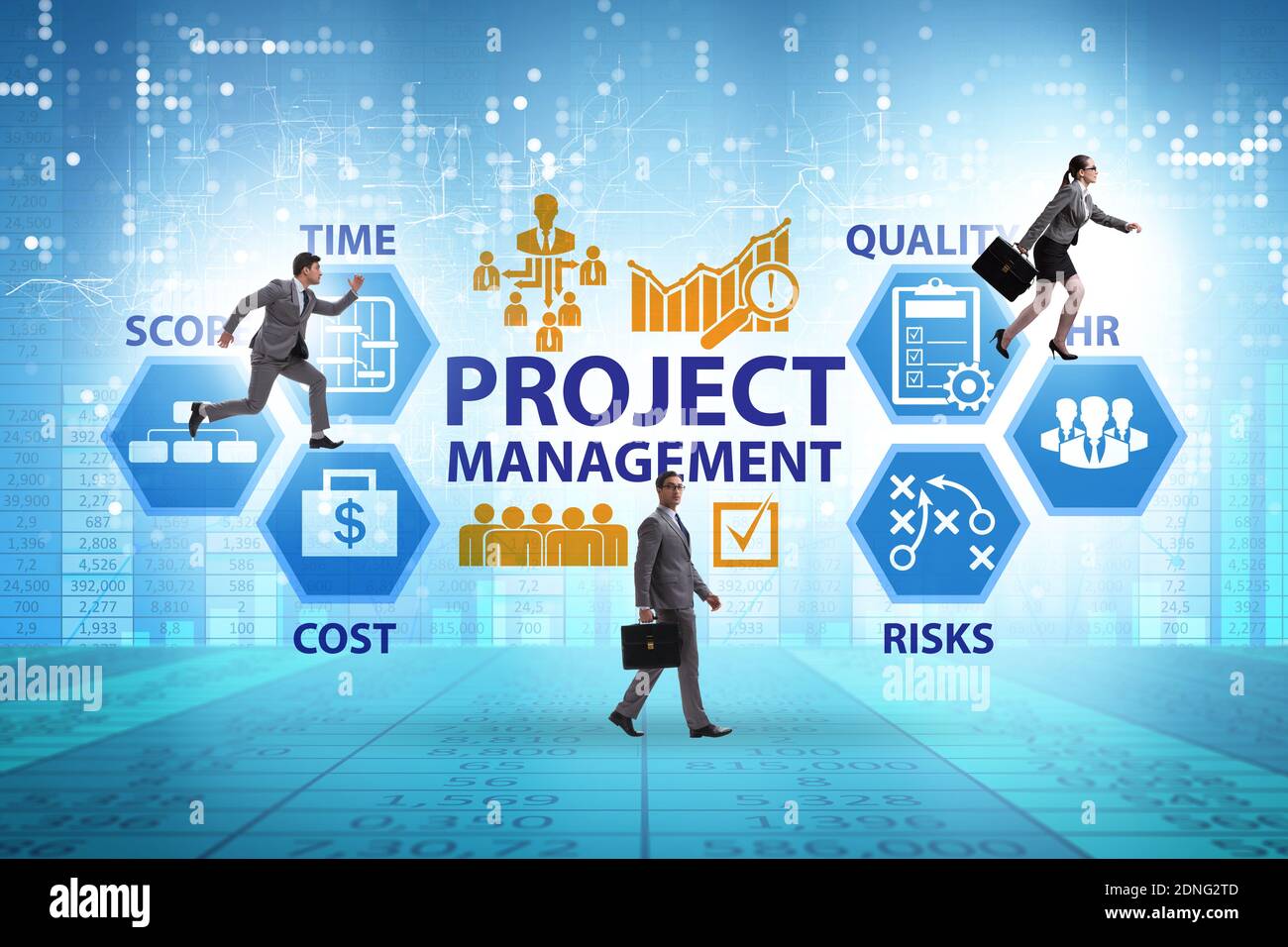 Concept of project management with the business people Stock Photo - Alamy
