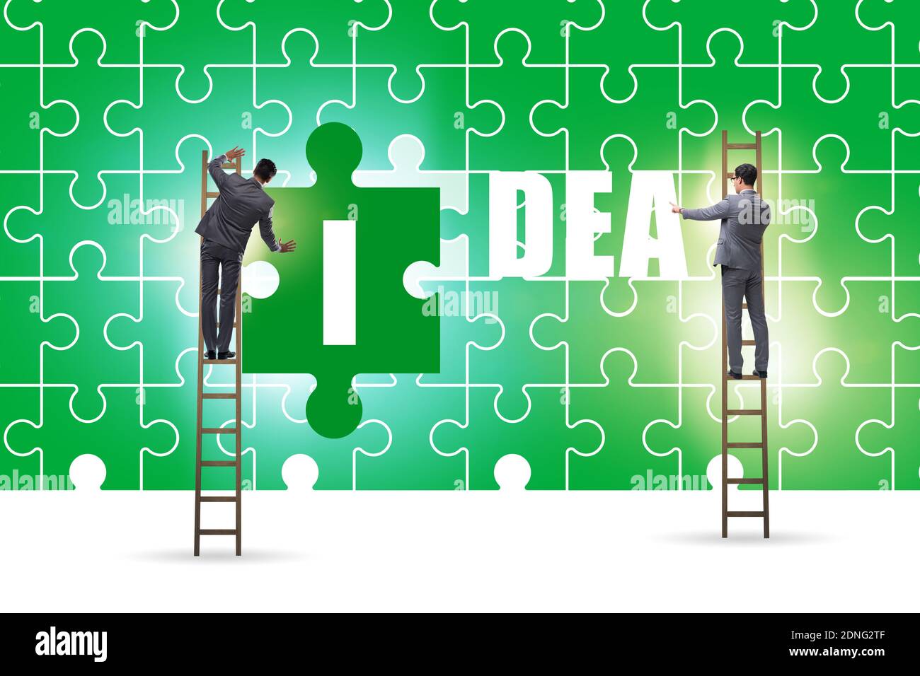 Idea concept with the businessman putting jigsaw puzzle Stock Photo - Alamy