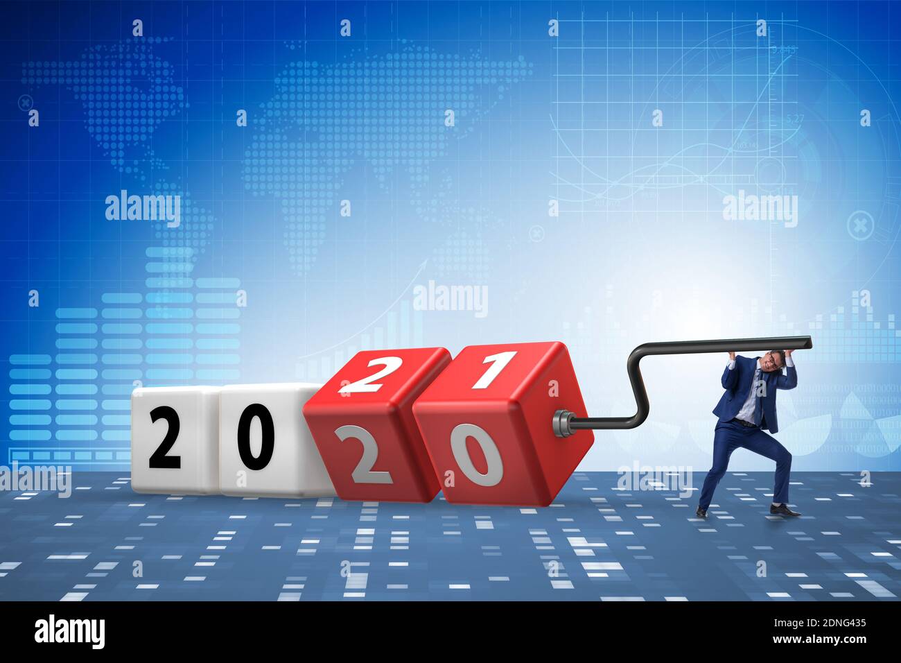 Concept of changing the year from 2020 to 2021 Stock Photo - Alamy