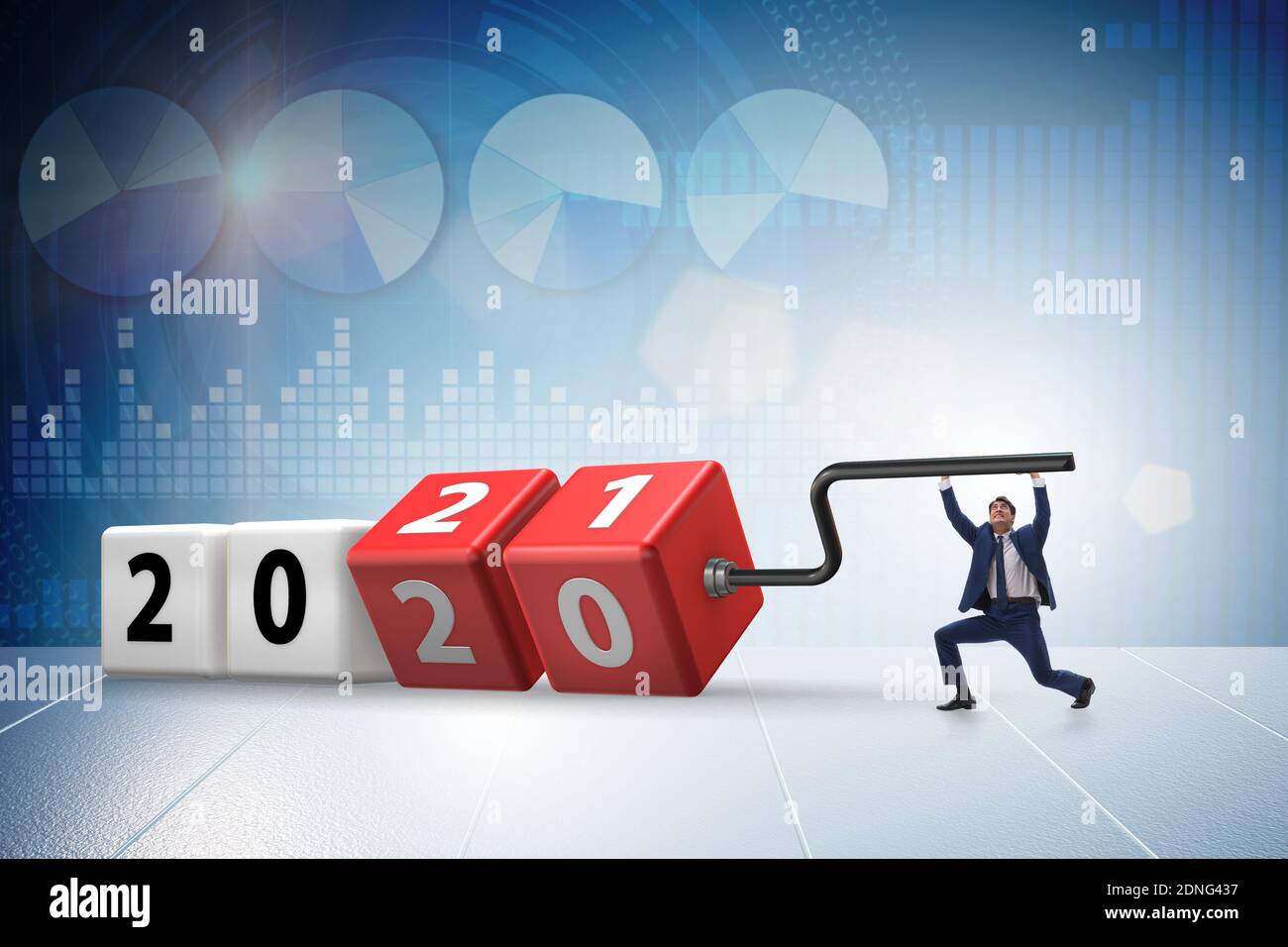 Concept of changing the year from 2020 to 2021 Stock Photo - Alamy