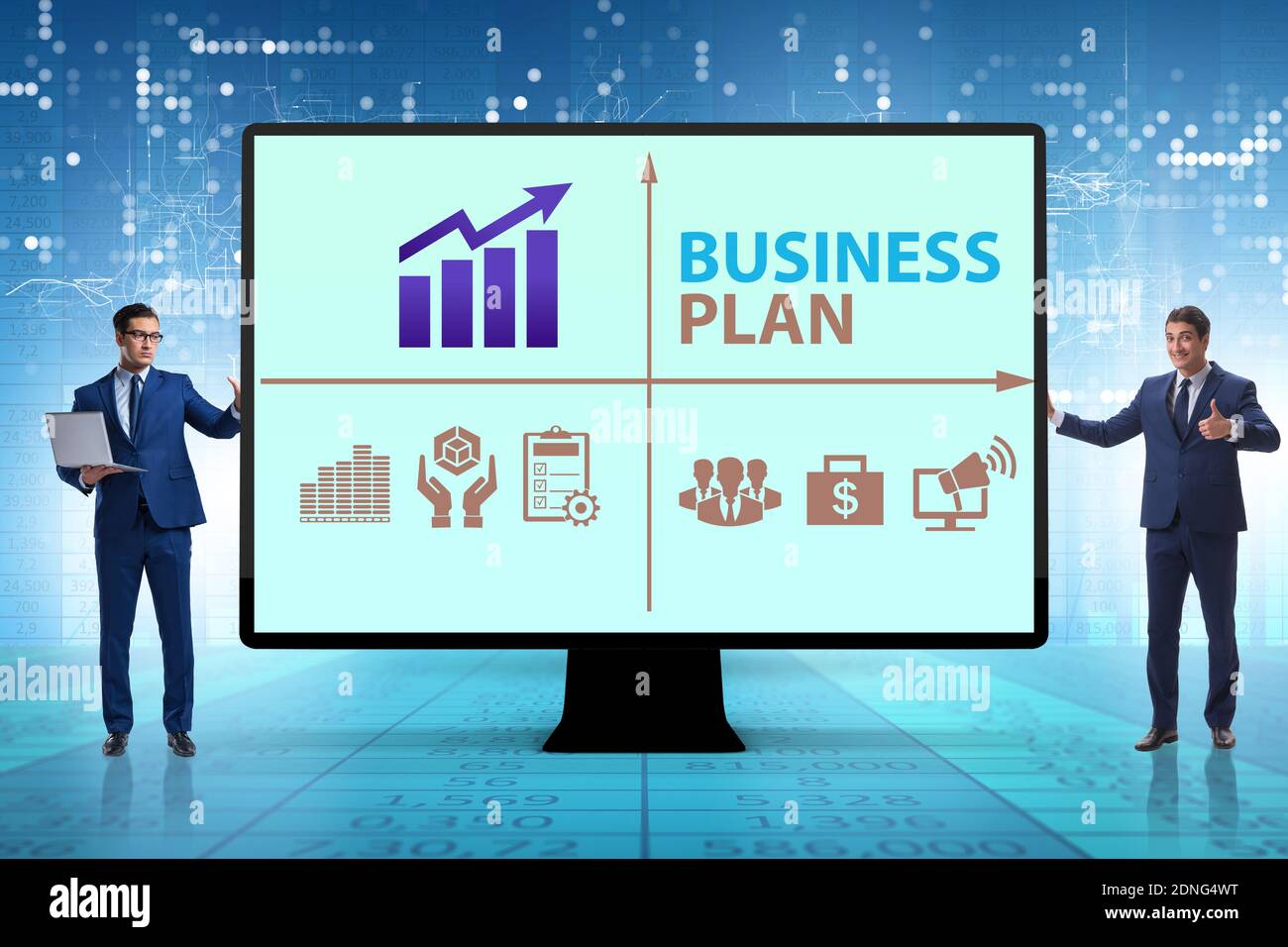 Business plan concept with the businessman Stock Photo - Alamy