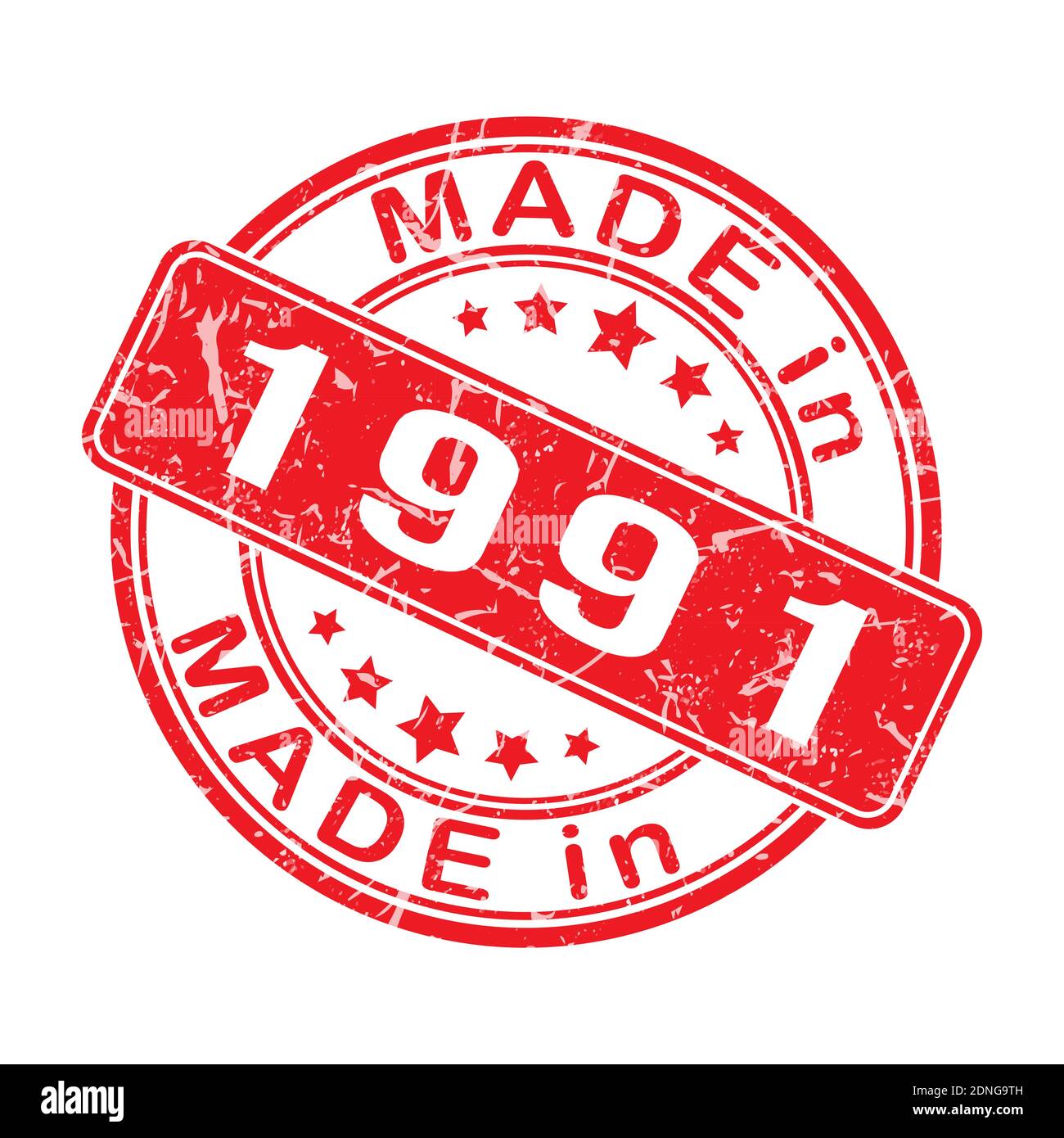 An imprint of a seal or stamp with the inscription MADE IN 1991 ...