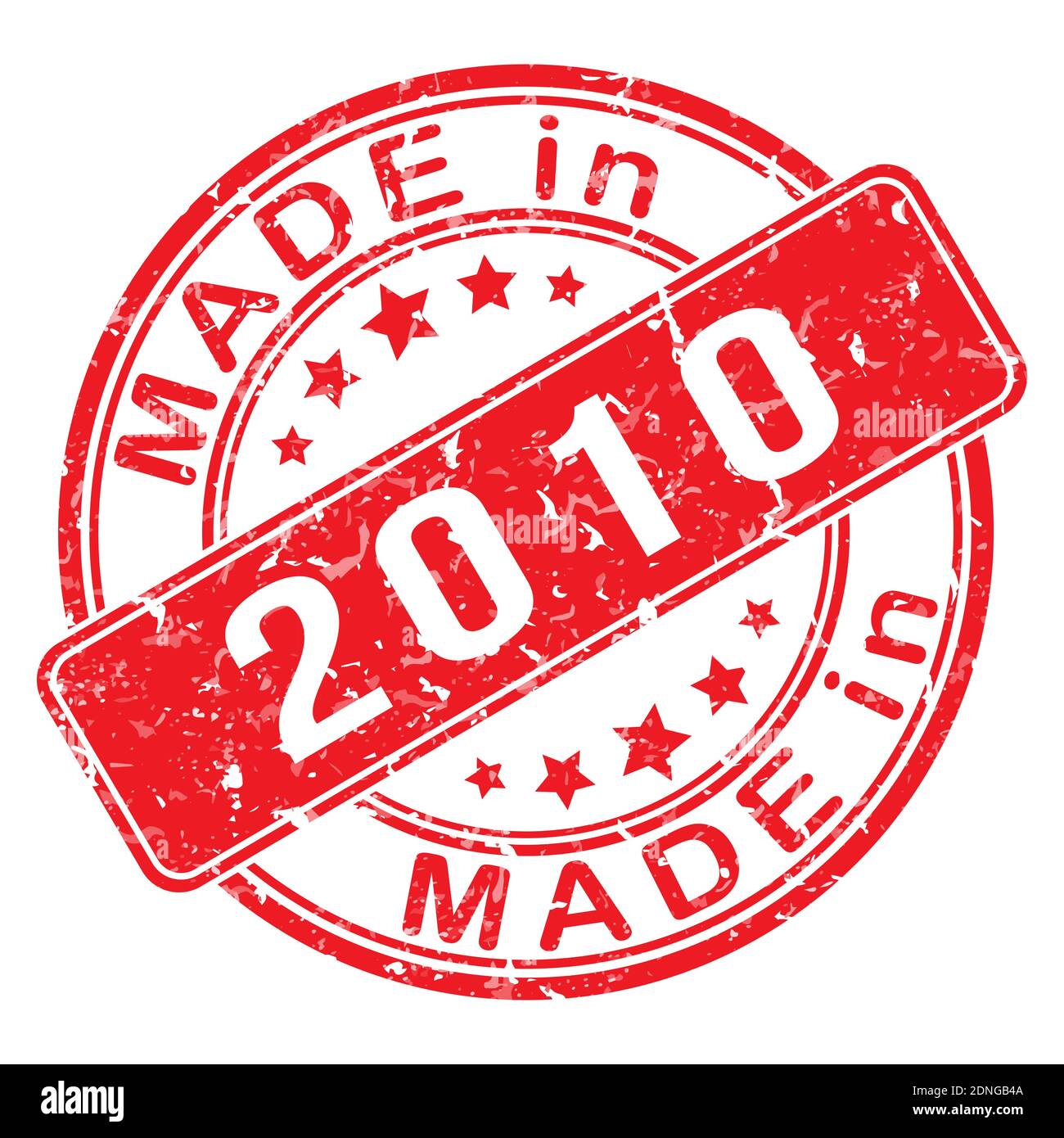 Imprint of a seal or stamp with the inscription MADE IN 2010. Editable ...