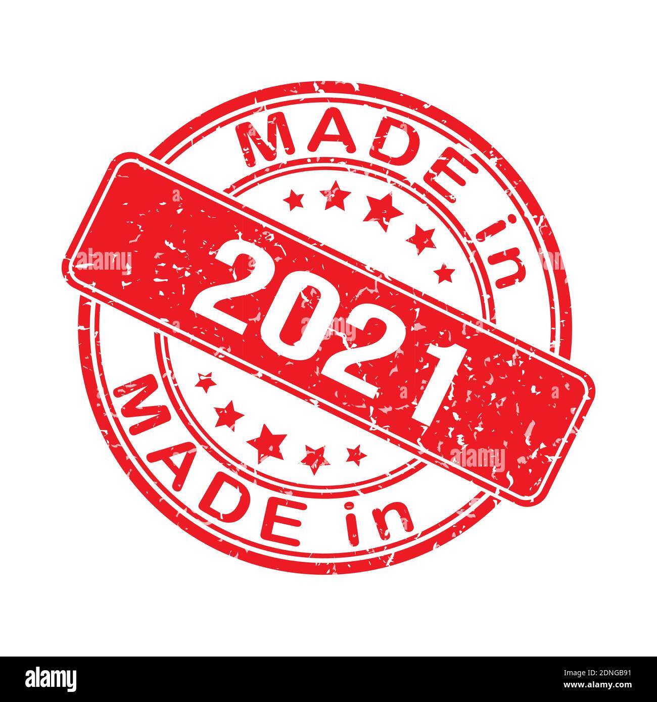 Imprint of a seal or stamp with the inscription MADE IN 2021. Editable ...