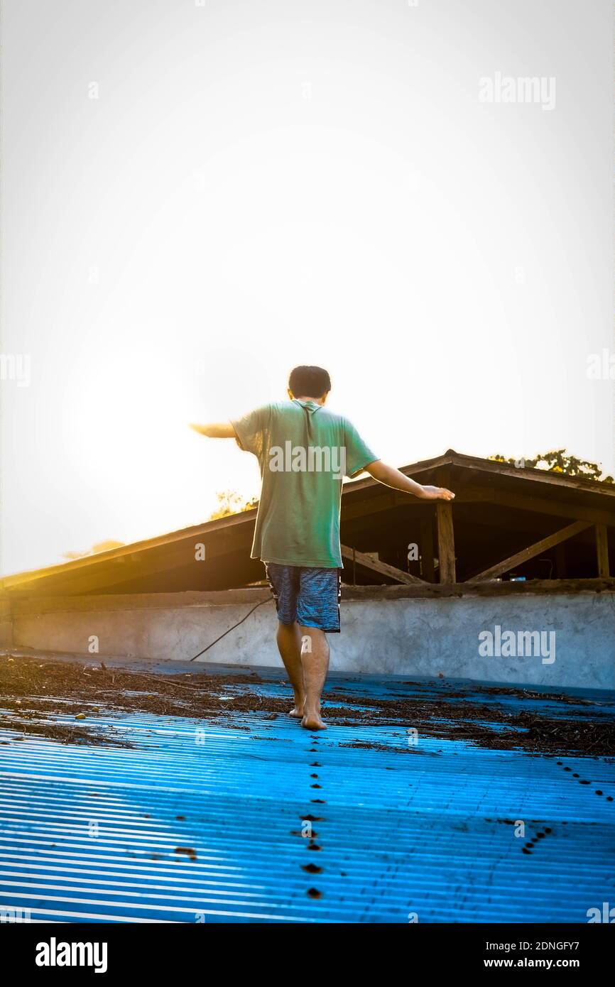 Walking on the roof hi-res stock photography and images - Alamy