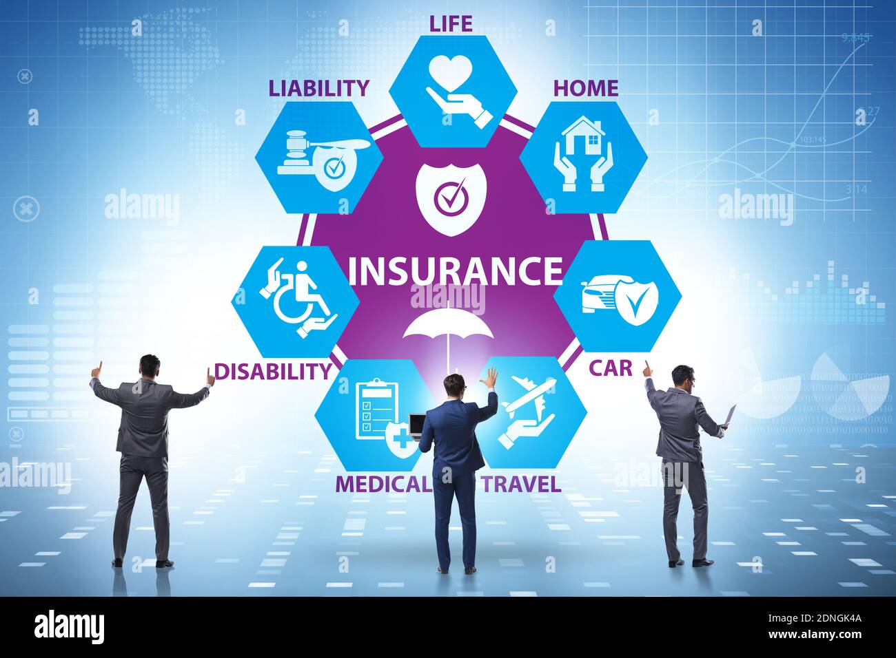 Concept of the various types of insurance Stock Photo - Alamy