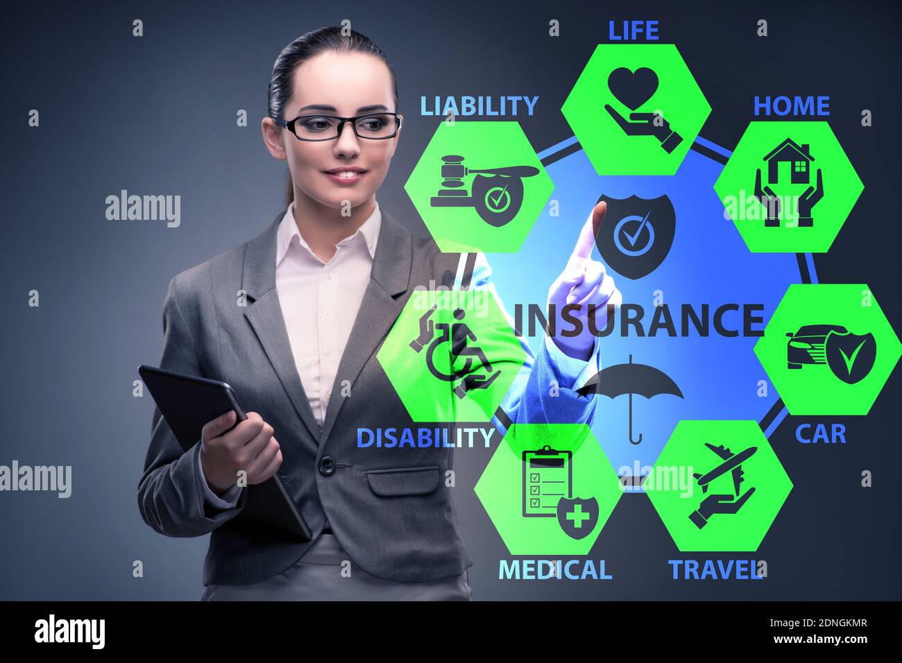 Concept of the various types of insurance Stock Photo - Alamy