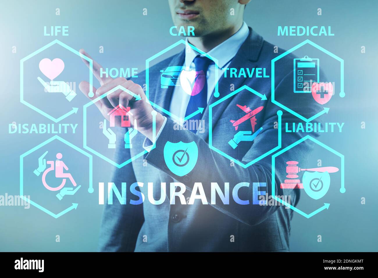 Concept of the various types of insurance Stock Photo - Alamy