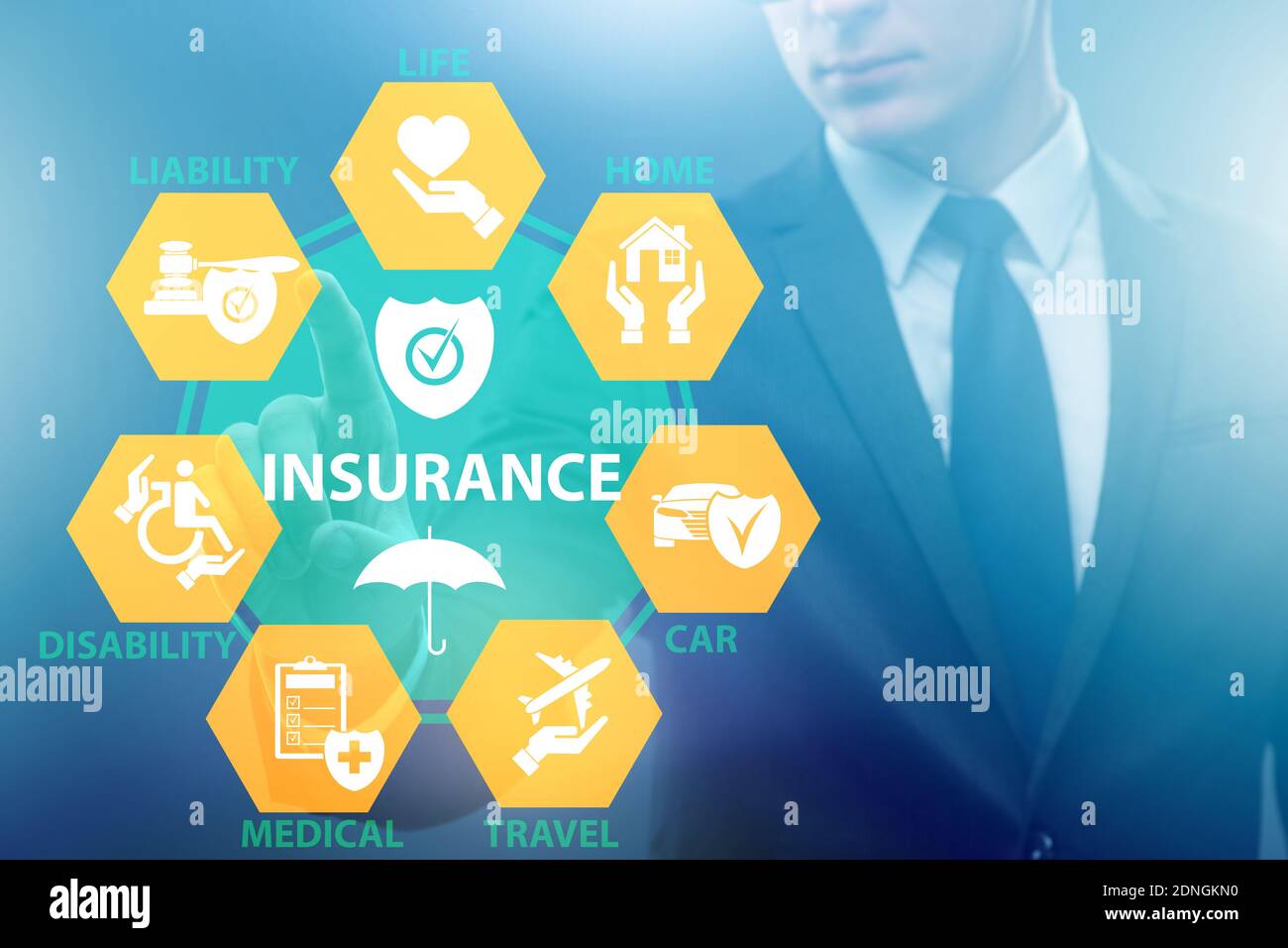 Concept of the various types of insurance Stock Photo - Alamy