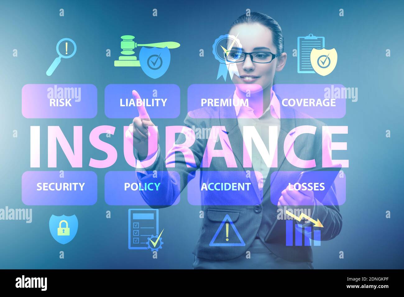 Concept of the various types of insurance Stock Photo - Alamy