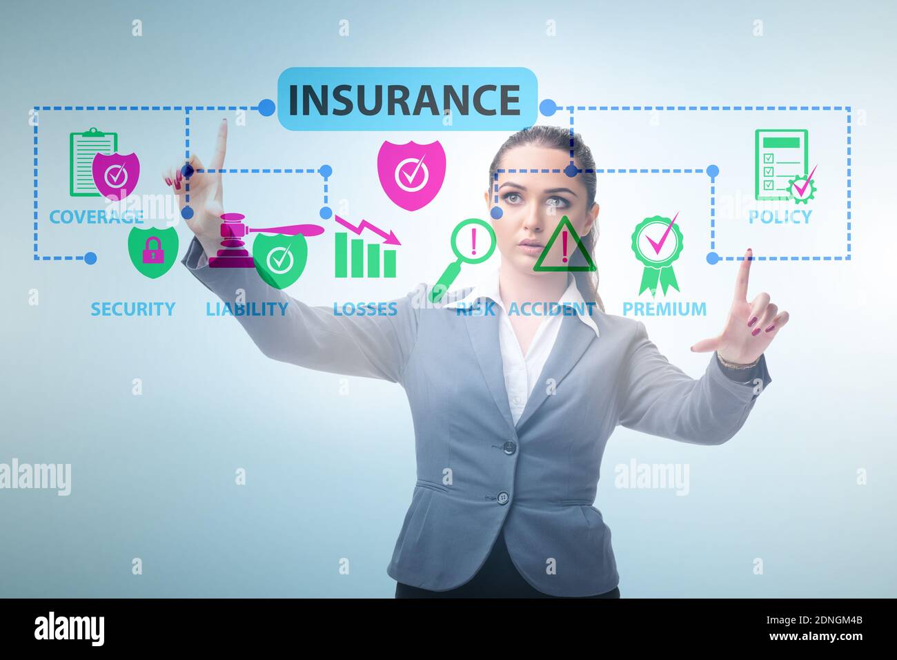 Concept of the various types of insurance Stock Photo - Alamy