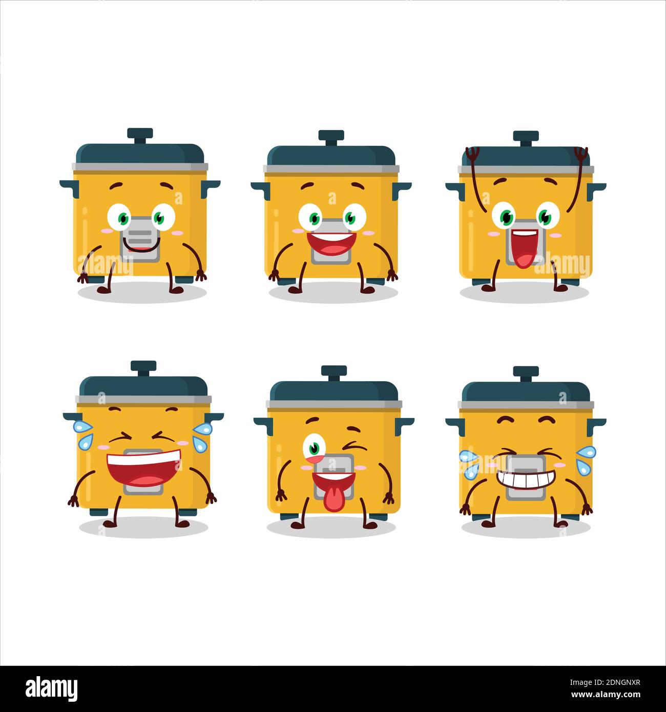 Cartoon character of rice cooker with smile expression. Vector ...