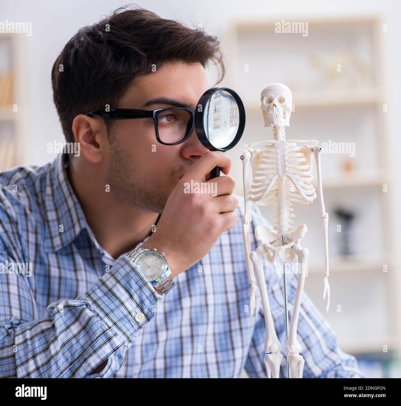 The medical student studying in classroom Stock Photo - Alamy