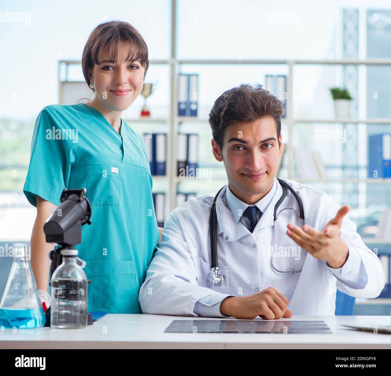The two doctors in the hospital Stock Photo - Alamy