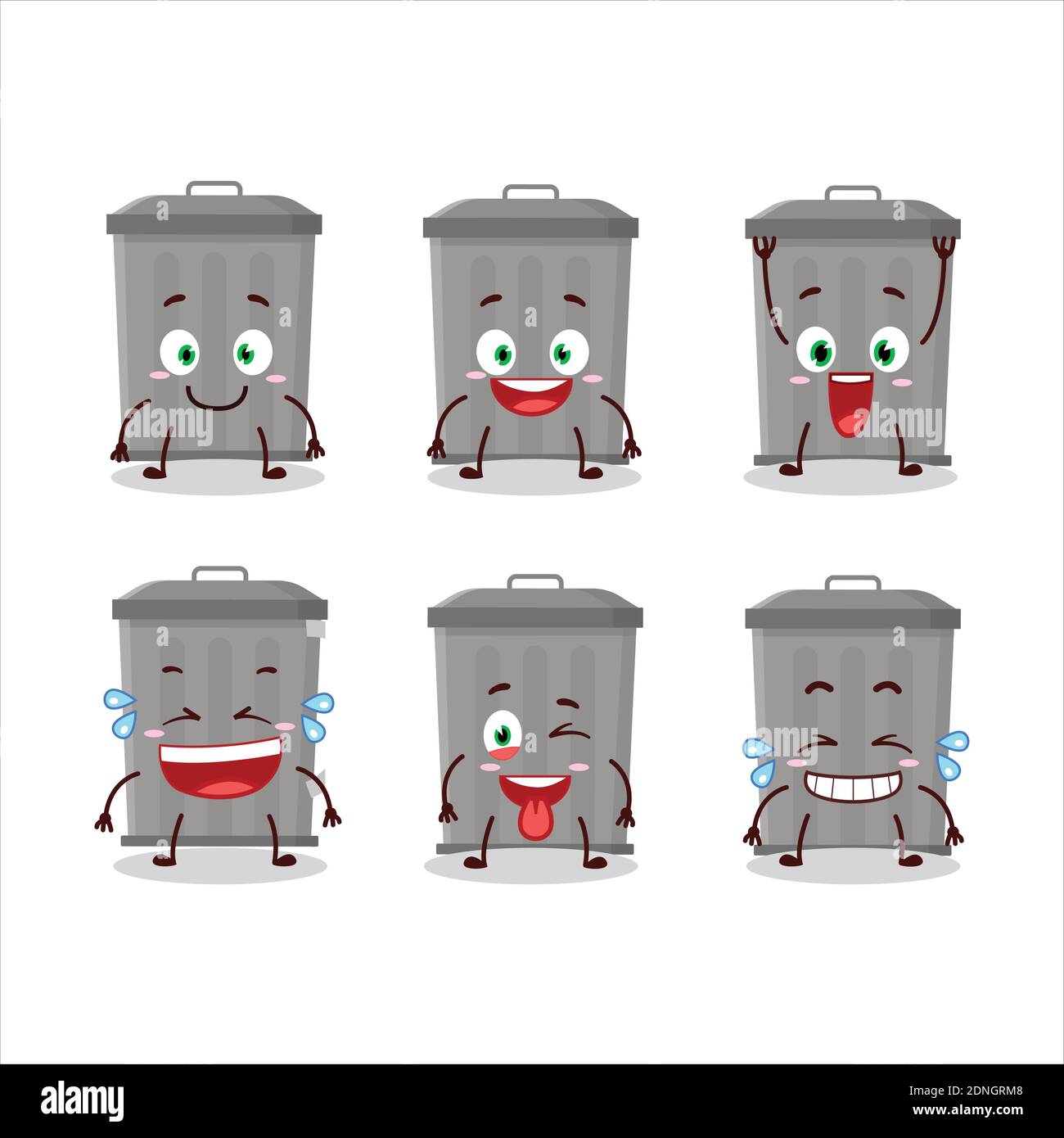 Cartoon character of trash can with smile expression. Vector ...