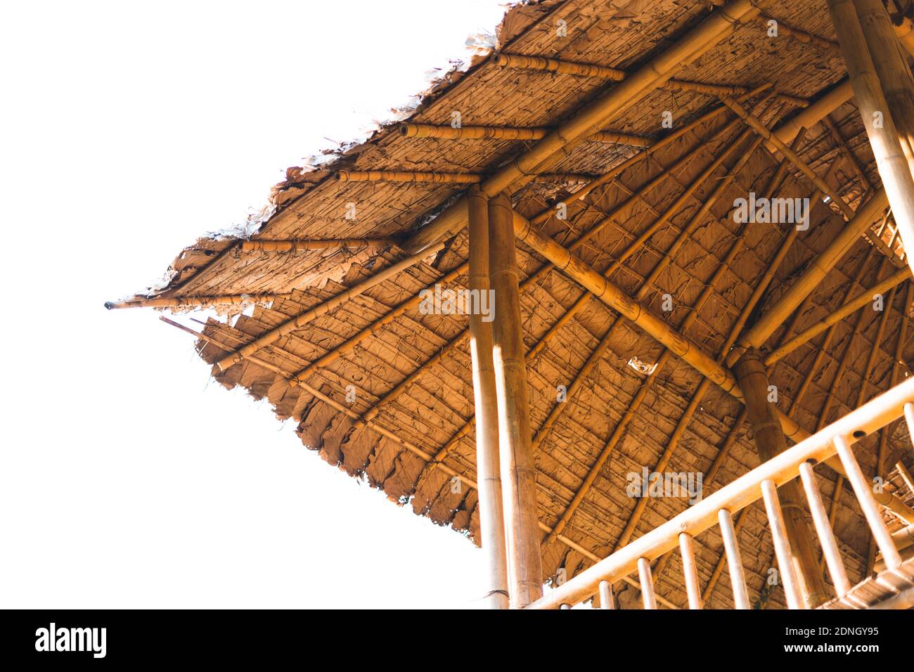 Leaf roof and bamboo houses Roof made of leaves Stock Photo - Alamy