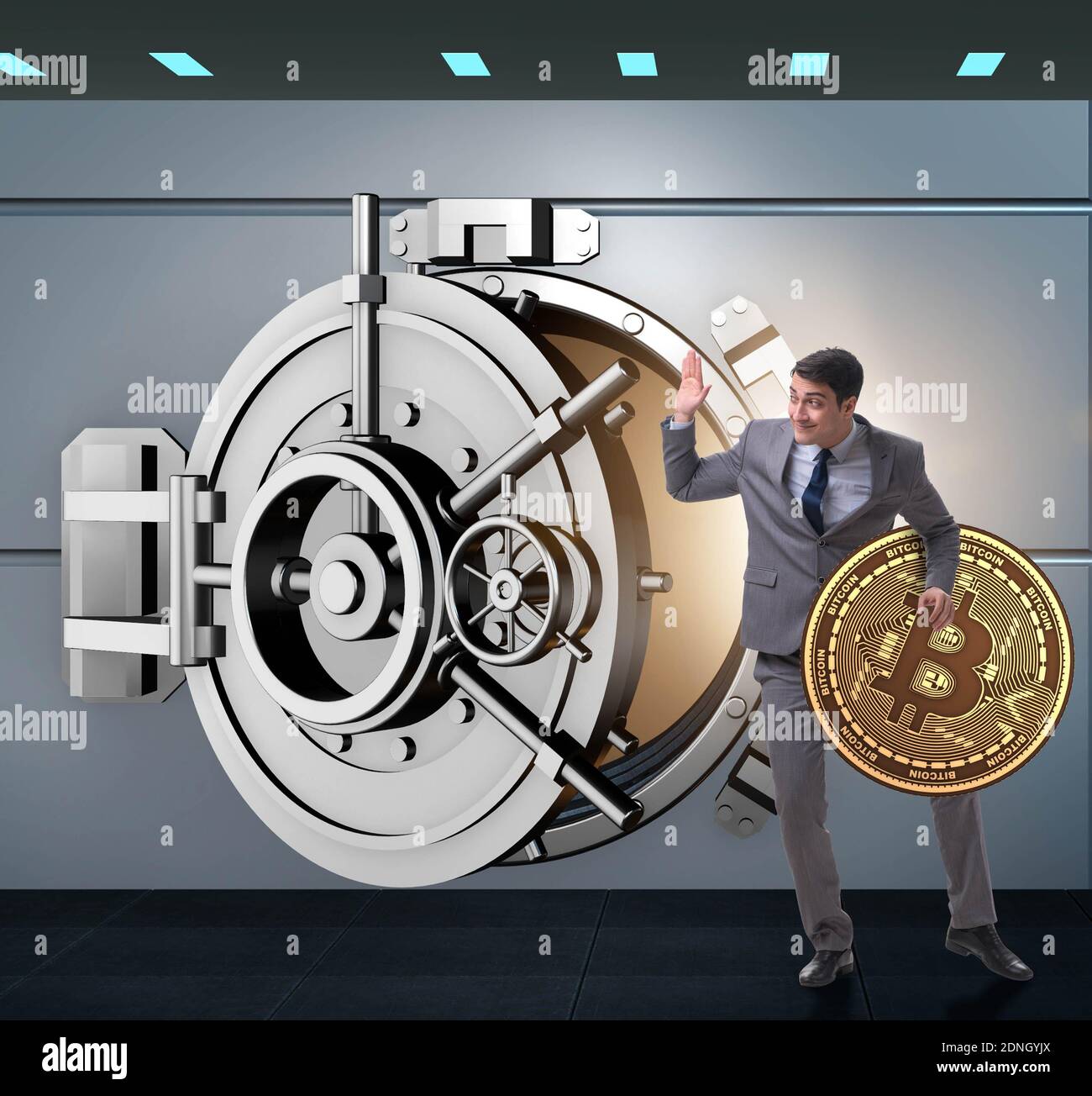 The man stealing bitcoin from bank Stock Photo - Alamy