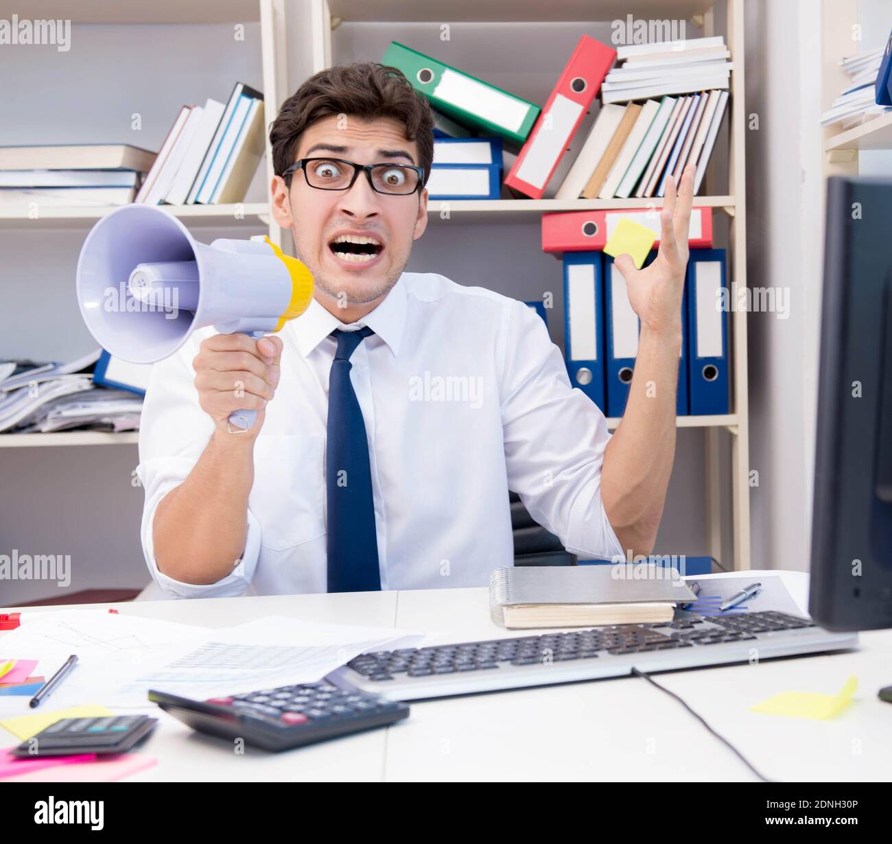 The busy frustrated businessman angry in the office Stock Photo - Alamy