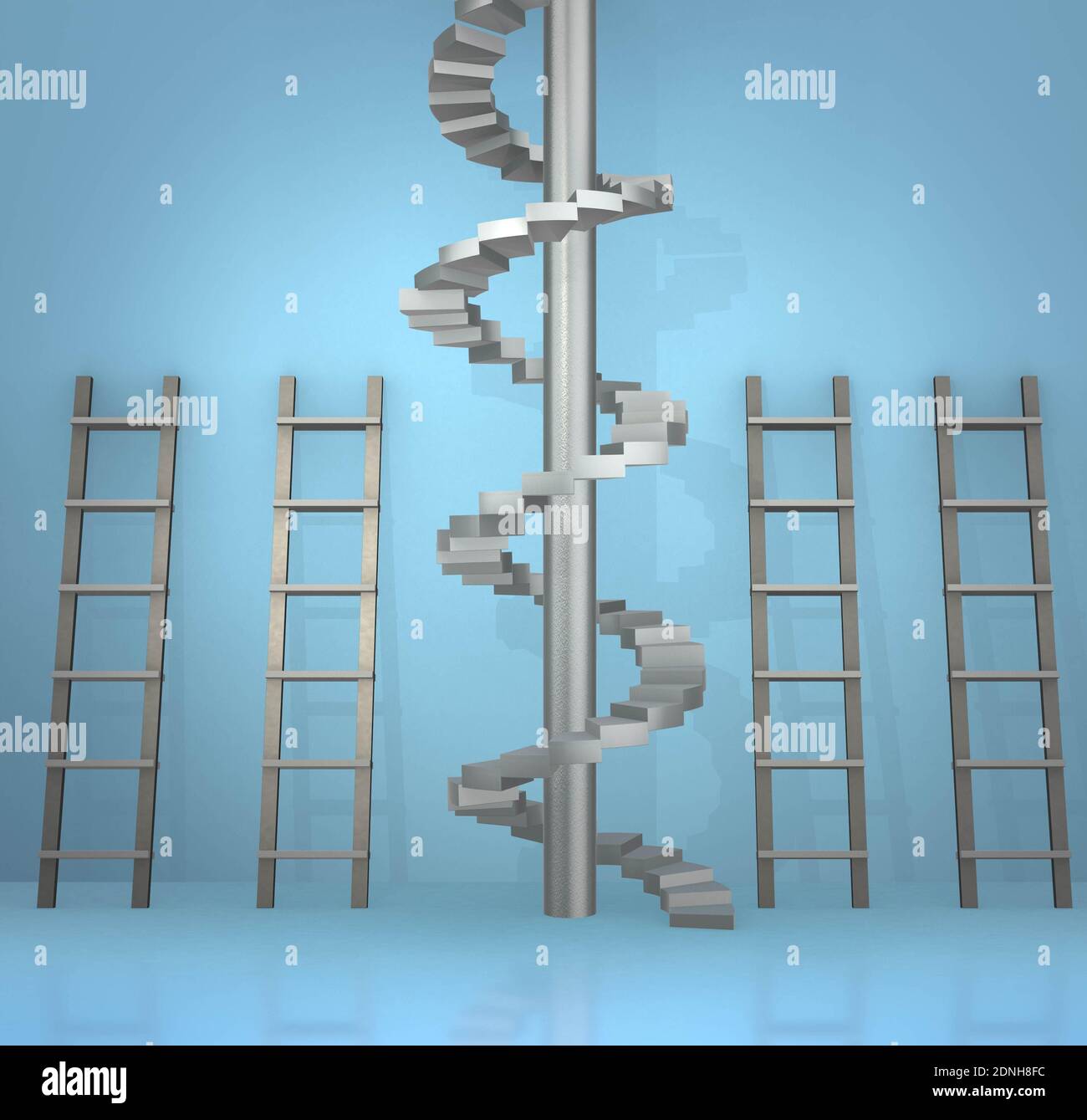 The different ladders in career progression concept - 3d rendering ...