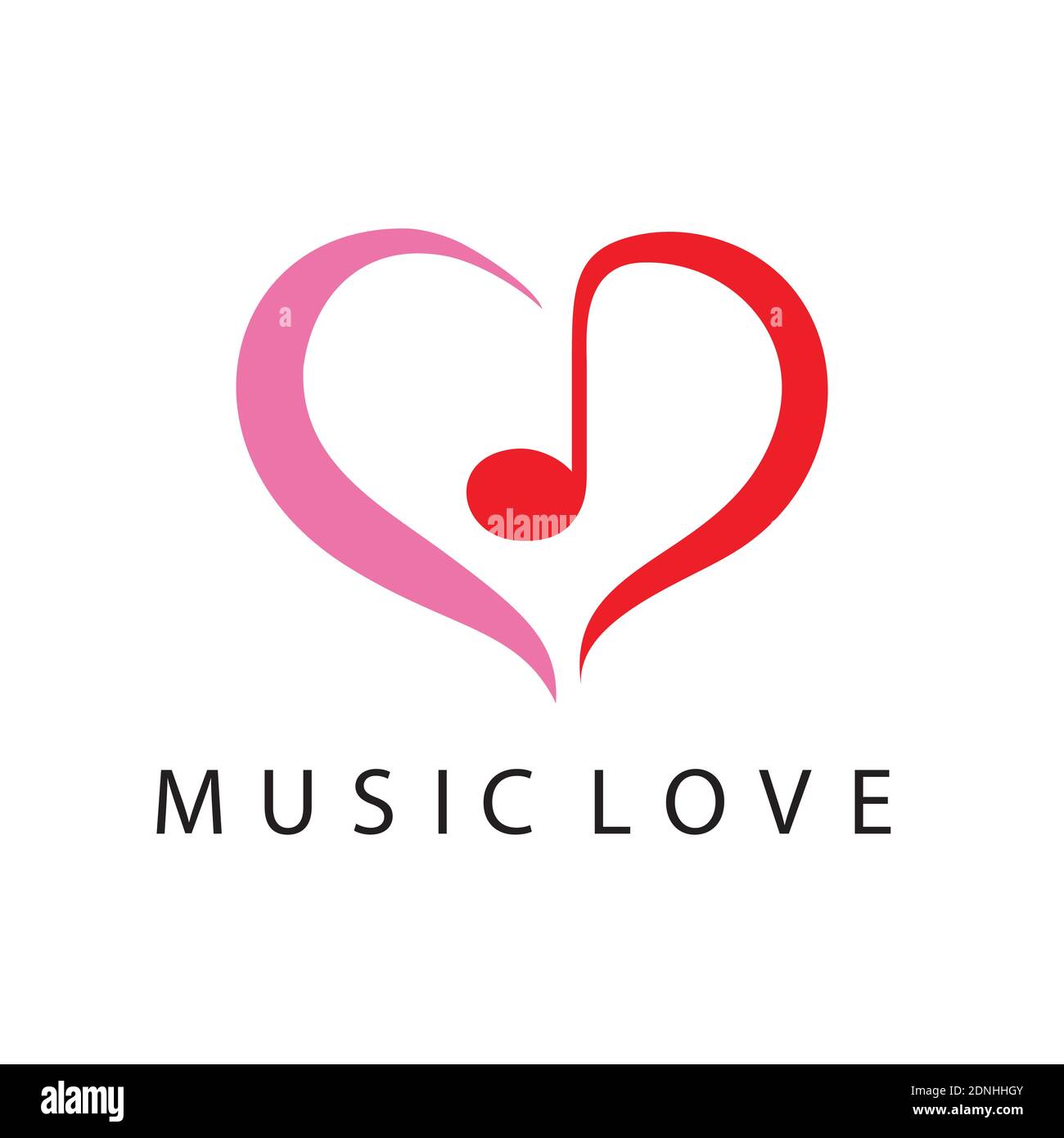 Musical note heart shape vector logo design template Stock Vector Image ...