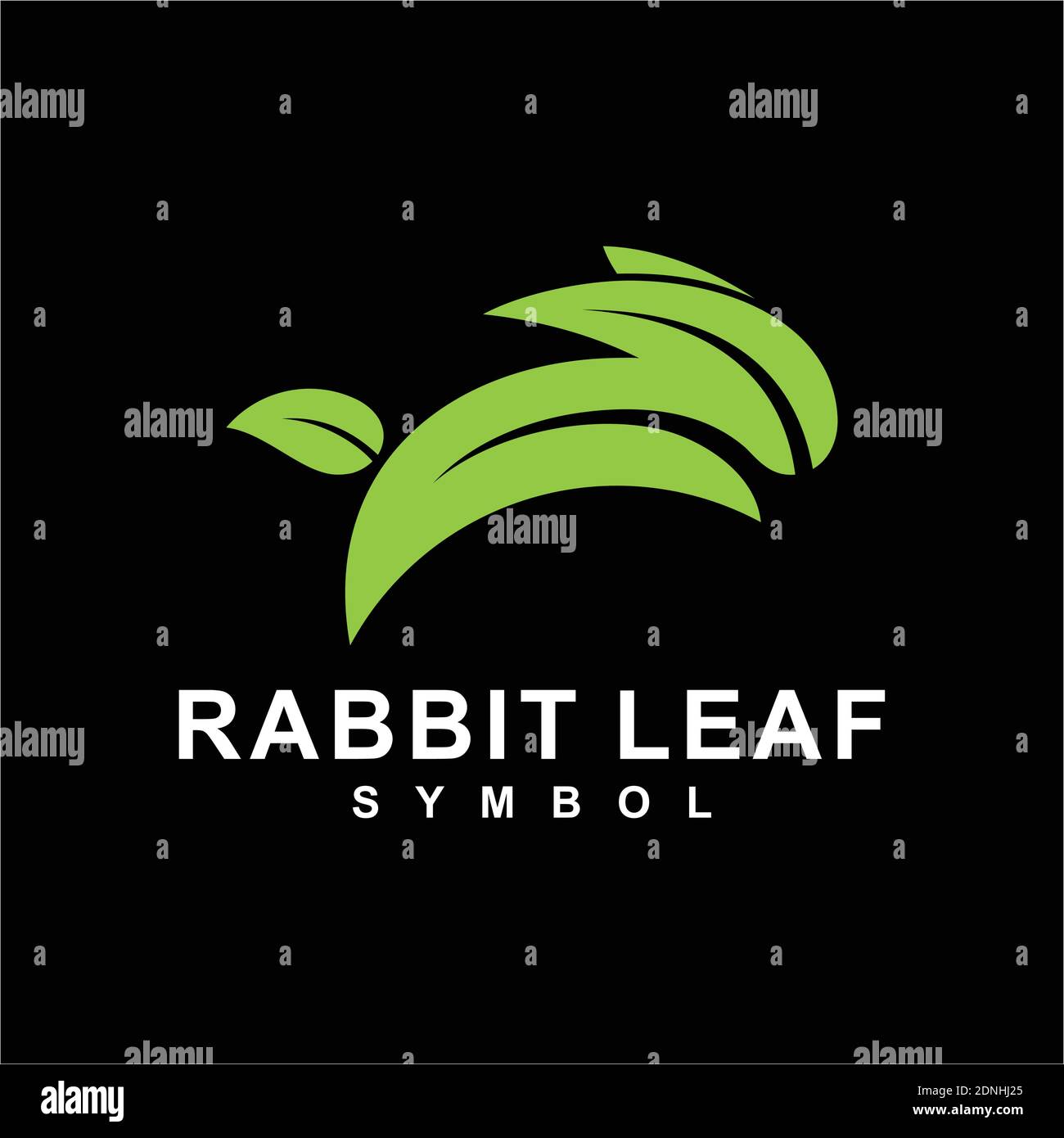 Symbol icon design green leaves rabbit logo design Stock Vector Image ...