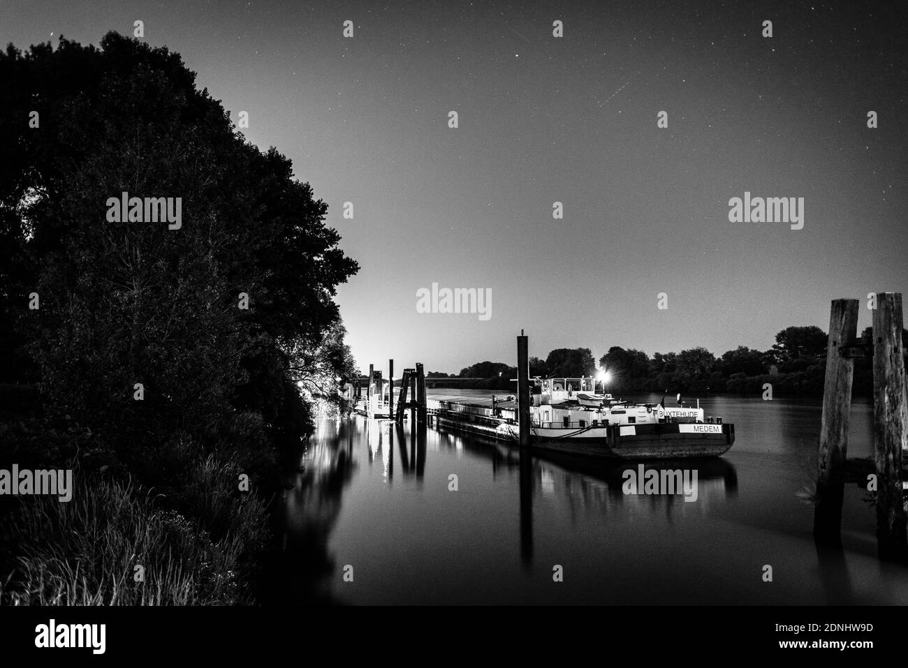 Illuminated boats Black and White Stock Photos & Images - Alamy