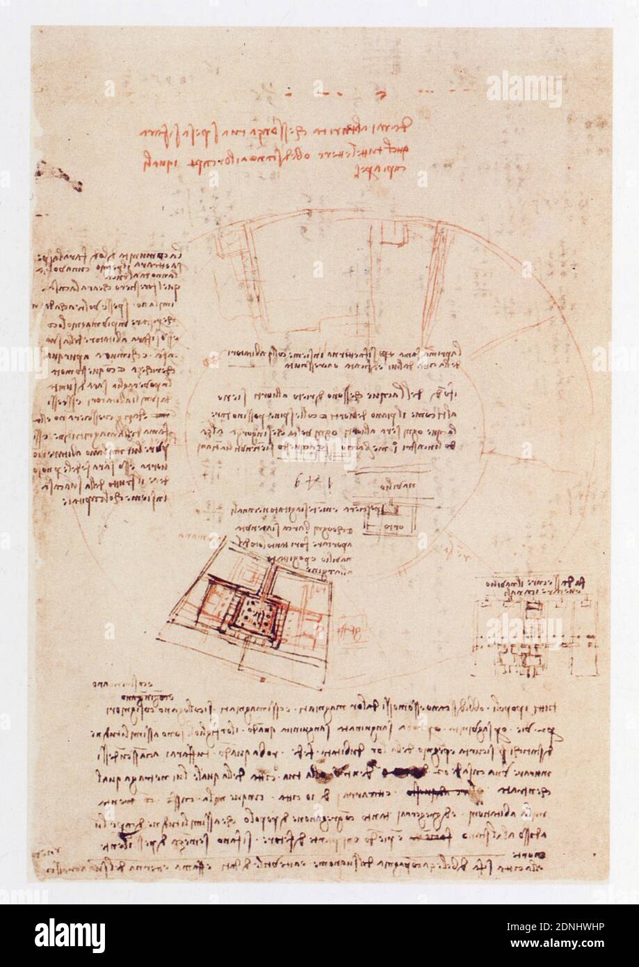 Leonardo da Vinci. Plan de Milan. 1493 environ Stock Photo - Alamy