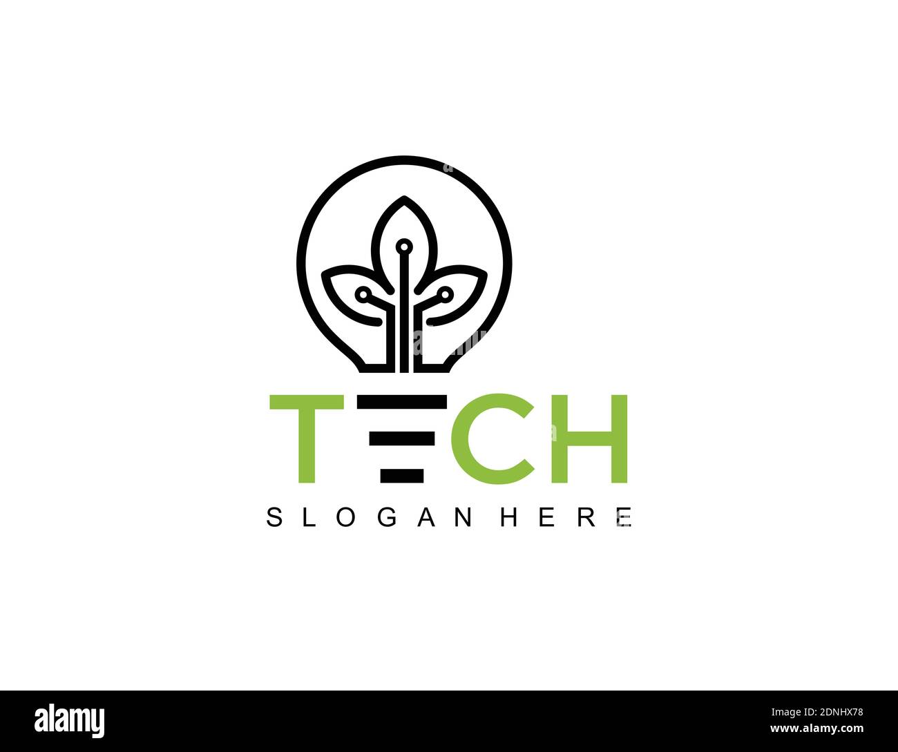 tech tree bulb idea logo icon symbol inspiration template Stock Vector ...