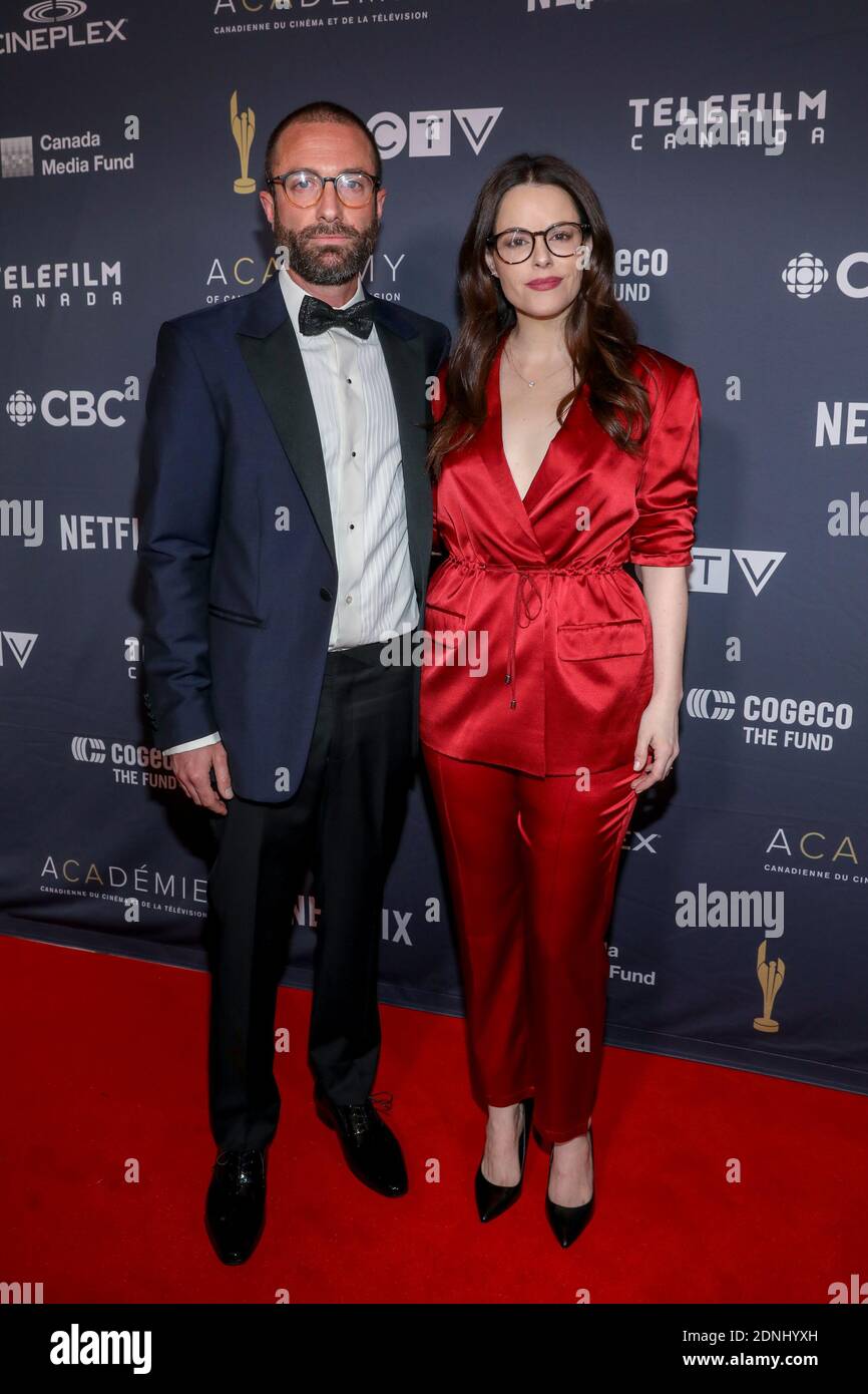 Jacob Tierney and Emily Hampshire attend the 2019 Canadian Screen ...