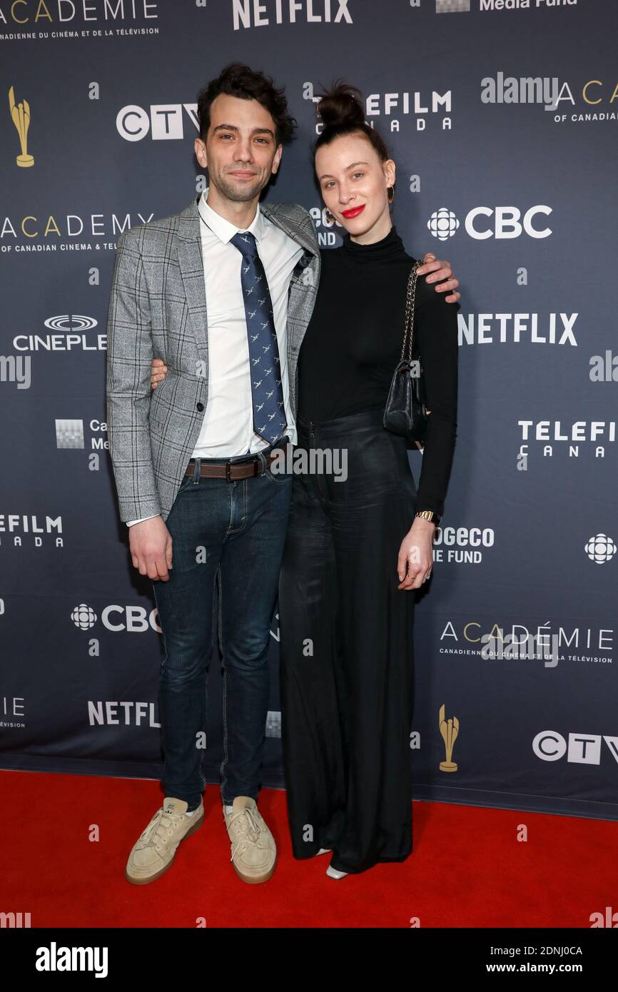 Jay Baruchel and Rebecca Dunham attend the 2019 Canadian Screen Awards ...