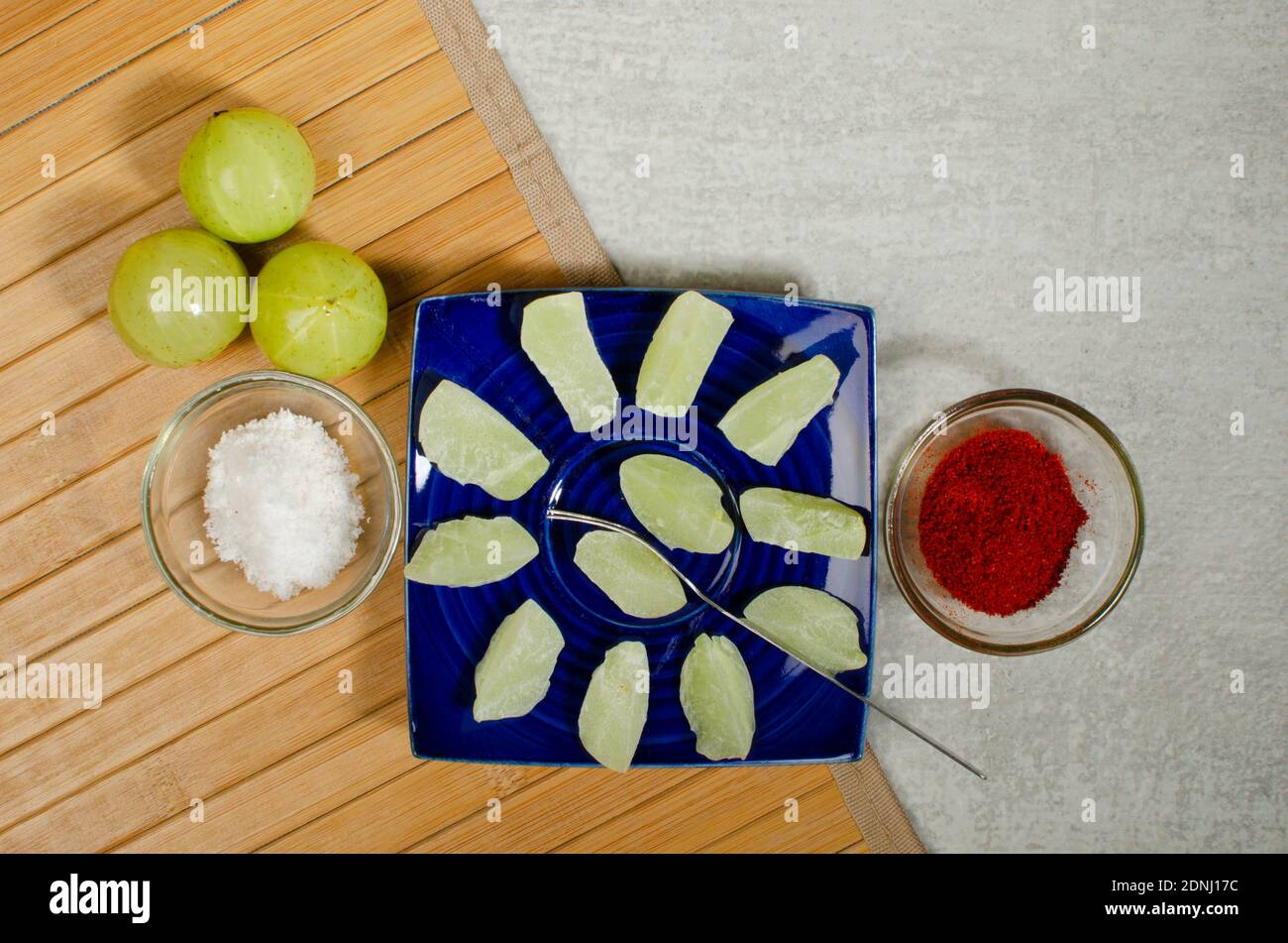 Raw Amla, Indian Gooseberry, Phyllanthus emblica. Sour in taste with ...