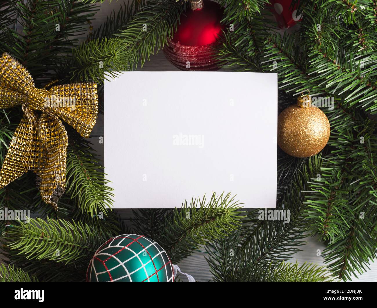 Christmas holidays empty white greeting card Stock Photo - Alamy