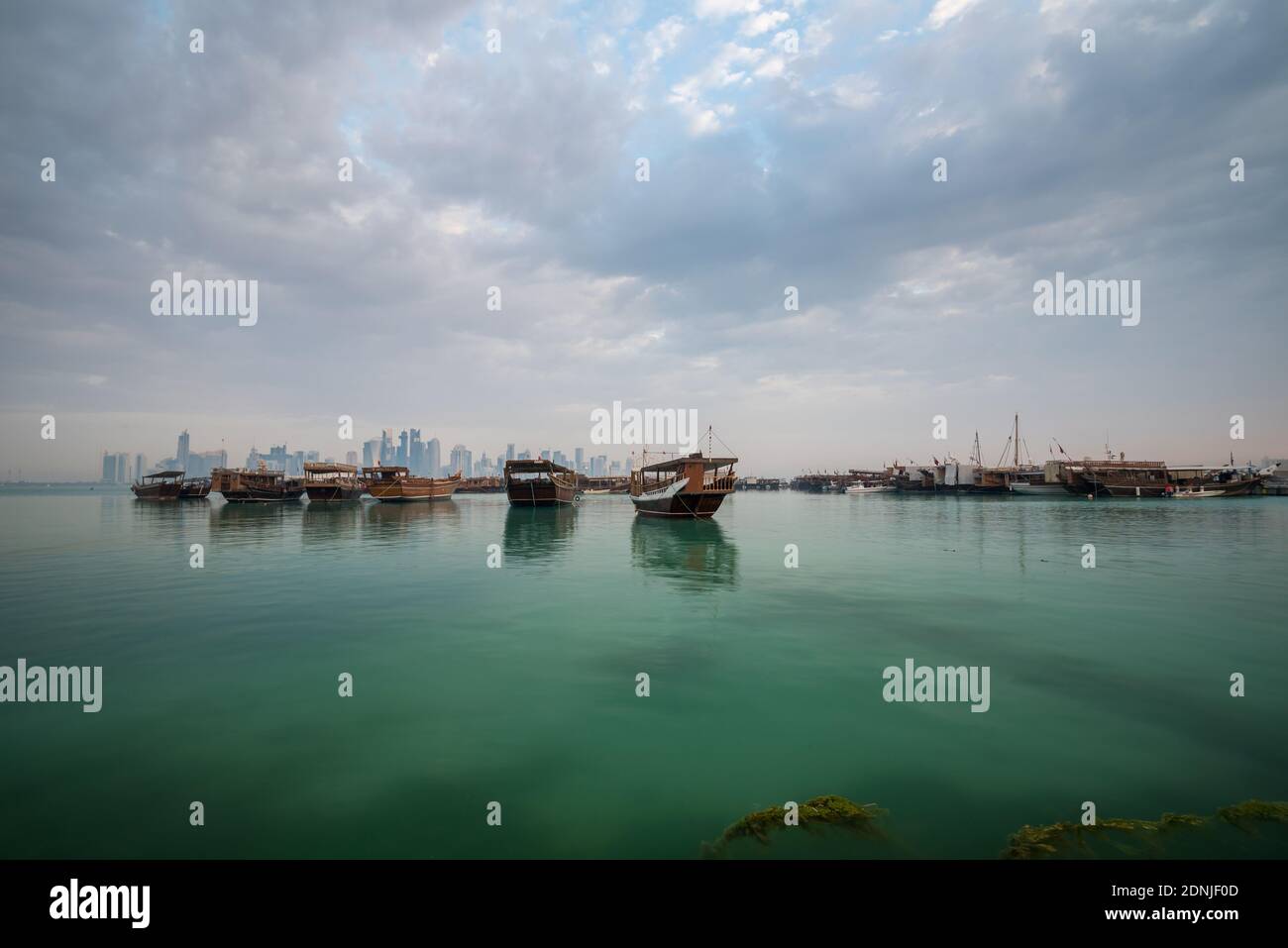 Morning View Of Doha Corniche, Qatar, Middle East Stock Photo - Alamy