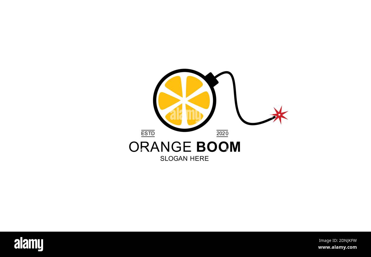 Lemon Bomb logo symbol icon design inspiration. Fresh lemon fruits on ...