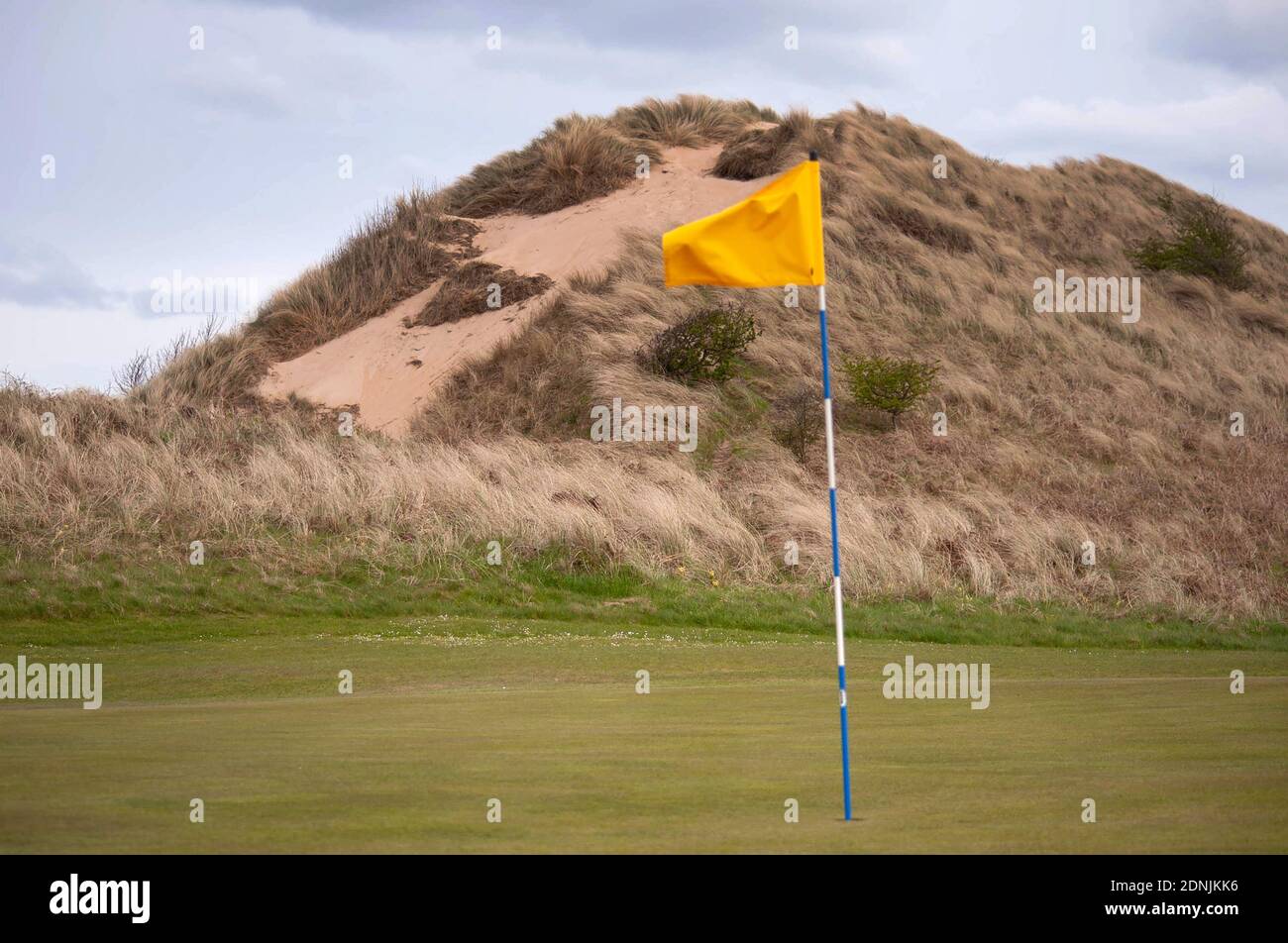 Dunstanburgh Castle golf course Stock Photo - Alamy