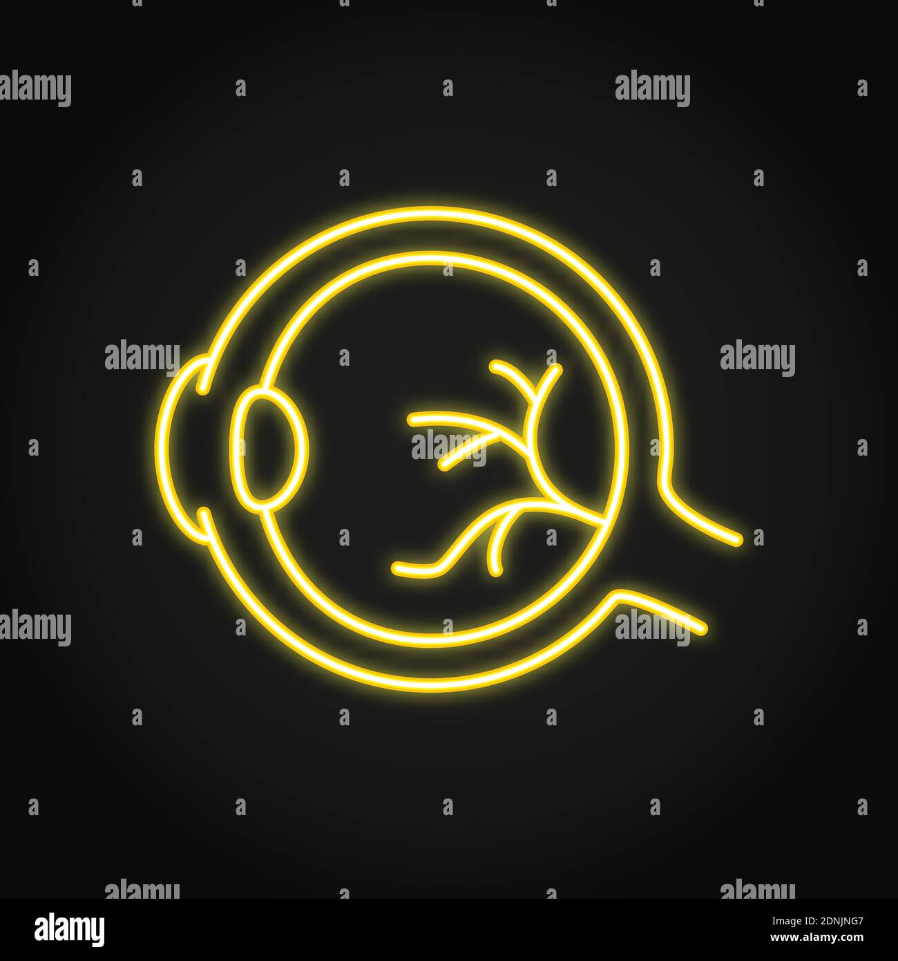 Neon eyeball icon in line style. Human sense organ symbol. Vector ...