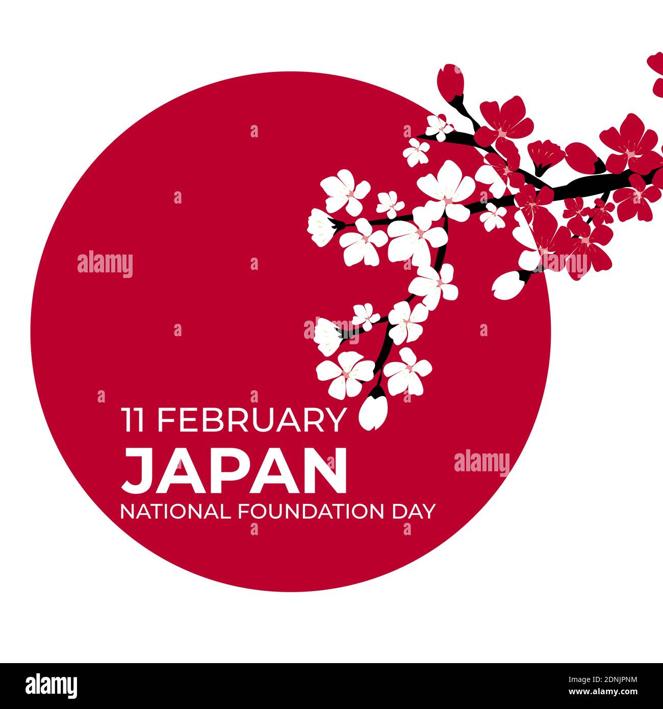 Japan Nation Foundation Day Background with Sakara Flowers. 11 February ...