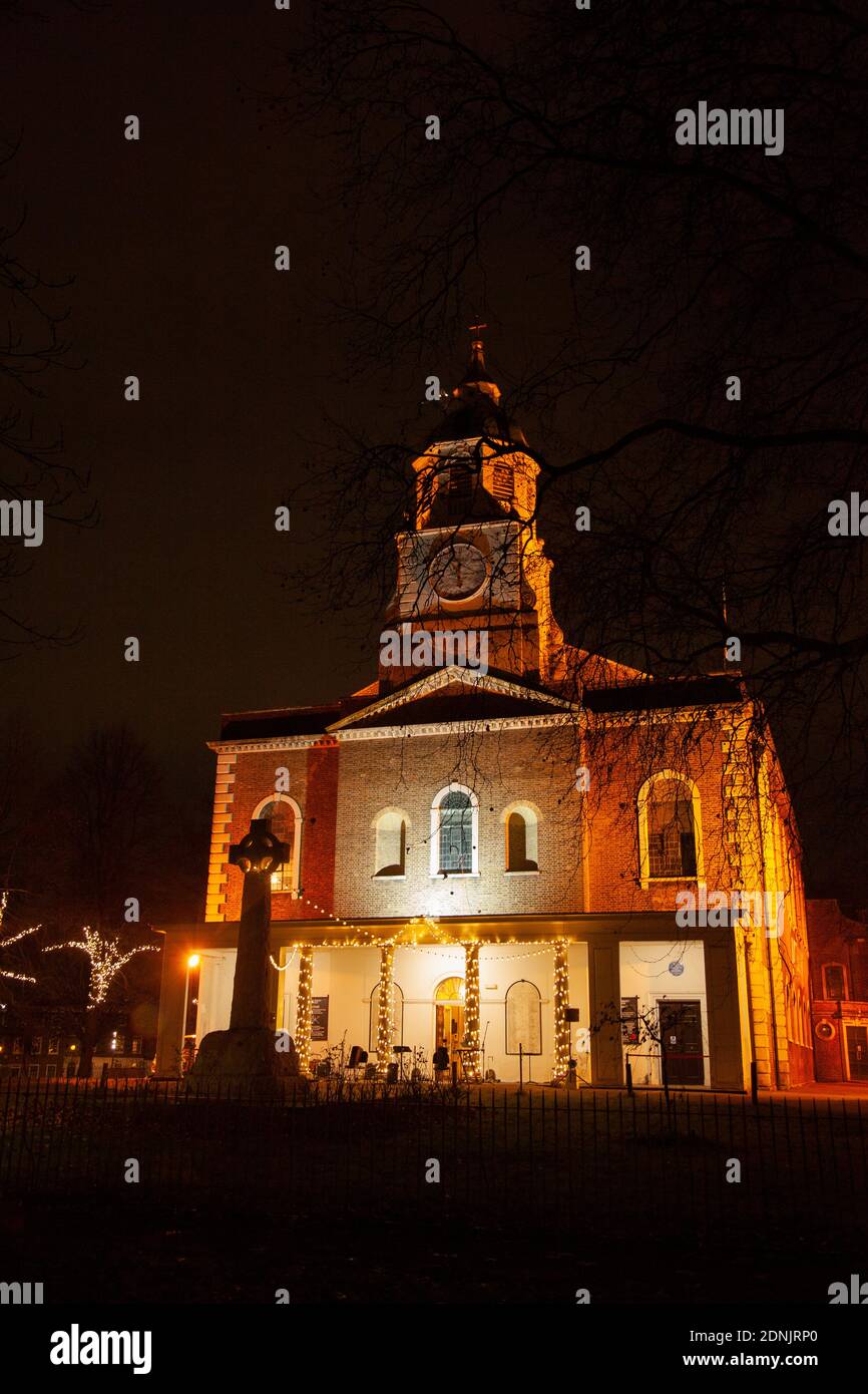 Holy Trinity Church on Clapham Common Lit Up at Night Over Christmas ...