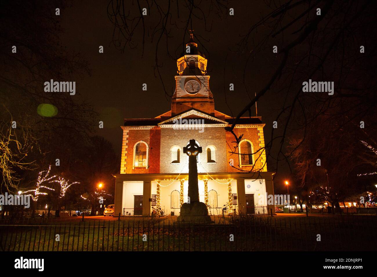 Holy Trinity Church on Clapham Common Lit Up at Night Over Christmas ...