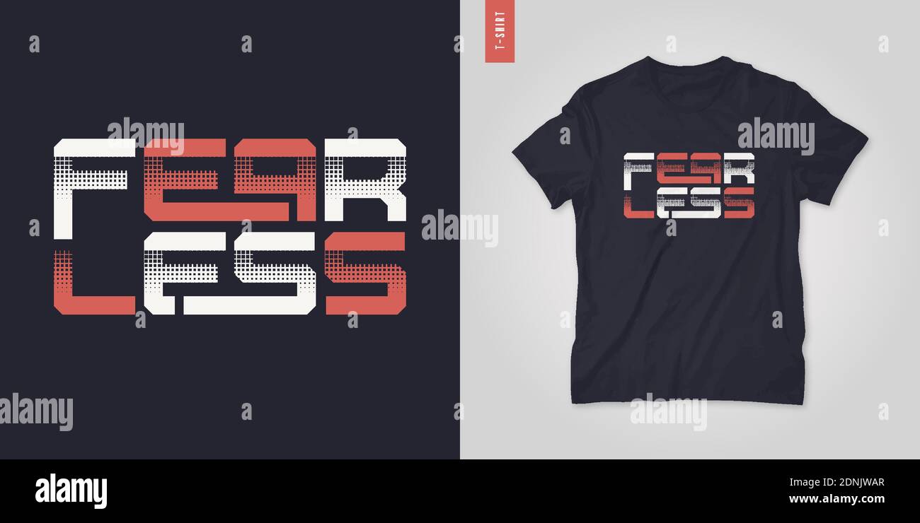 Fearless graphic t-shirt vector design, typography, poster, print Stock ...