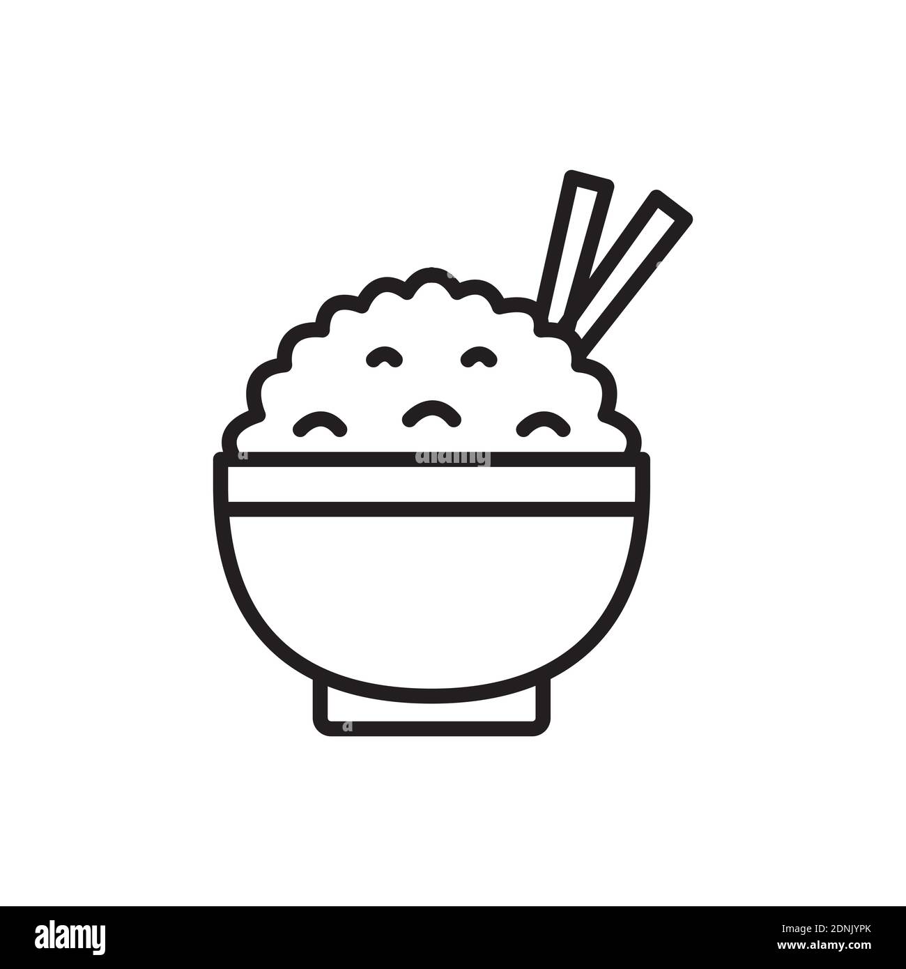 Rice in a bowl outline icon vector for graphic design, logo, web site ...