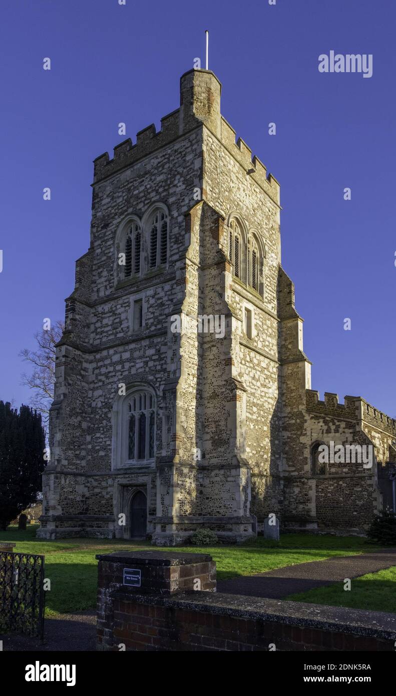 HENLOW, UNITED KINGDOM - Dec 17, 2020: The Church of St Mary the Virgin ...