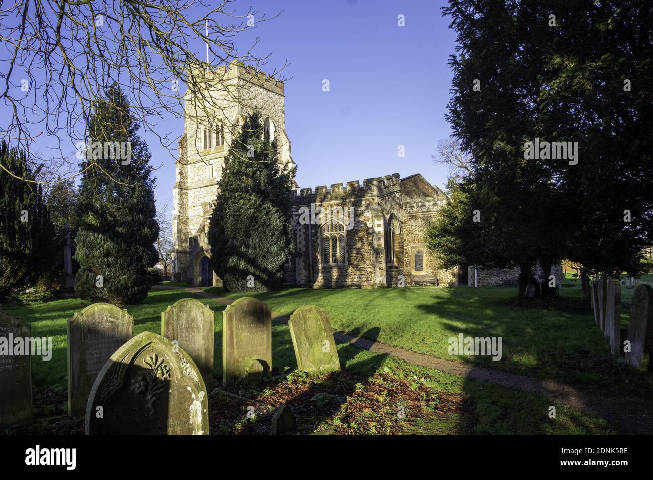 HENLOW, UNITED KINGDOM - Dec 17, 2020: The Church of St Mary the Virgin ...