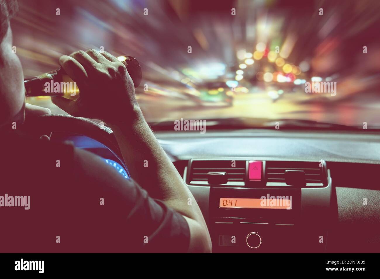 Driving car night drinking alcohol hi-res stock photography and images ...