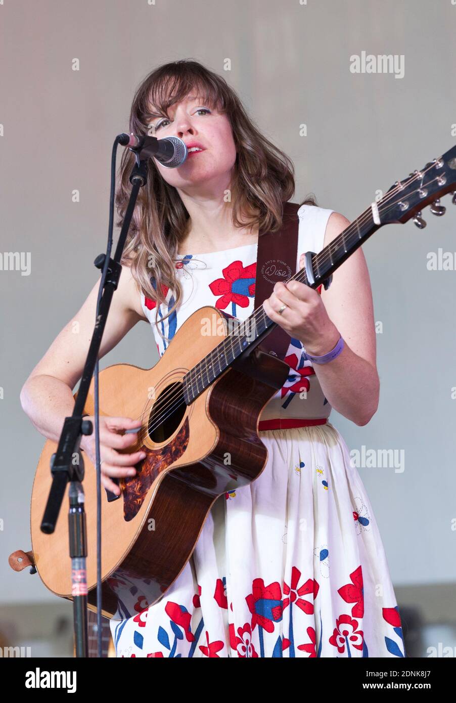 Australian singer/songwriter Emily Barker performing at the Larmer Tree ...