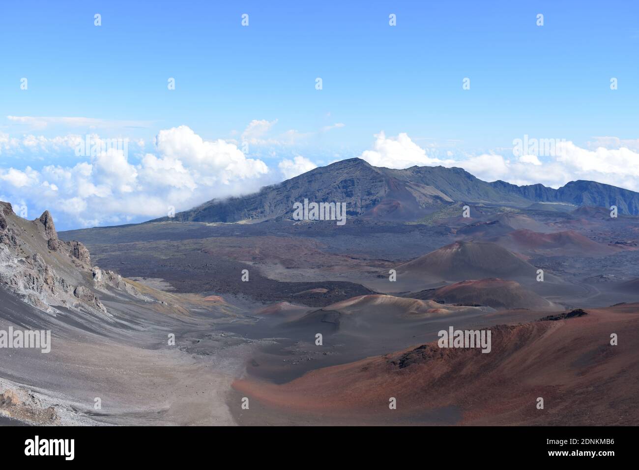 A scenic landscape of Haleakala shield volcano on Hawaiian Island of ...