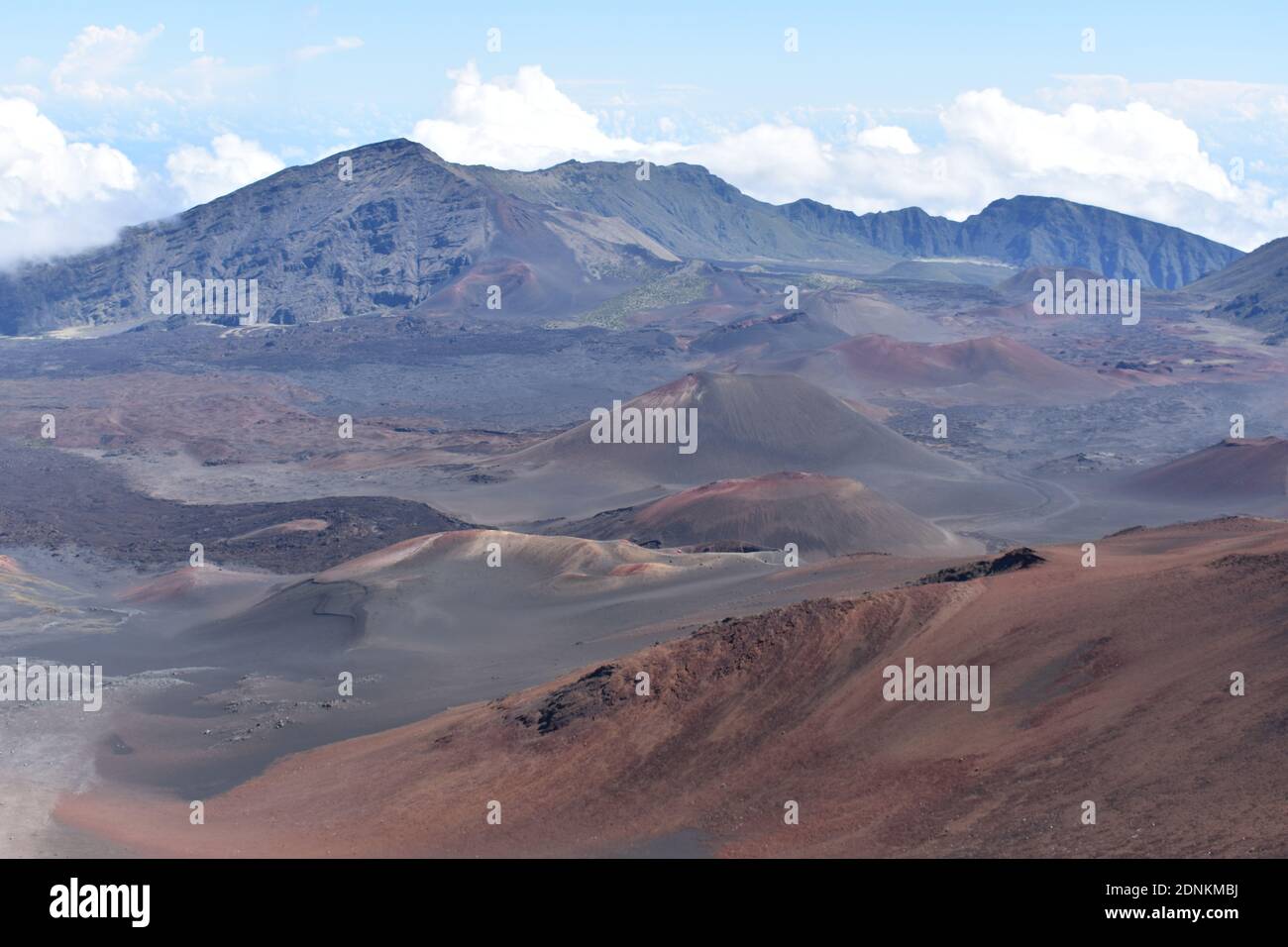 A scenic landscape of Haleakala shield volcano on Hawaiian Island of ...