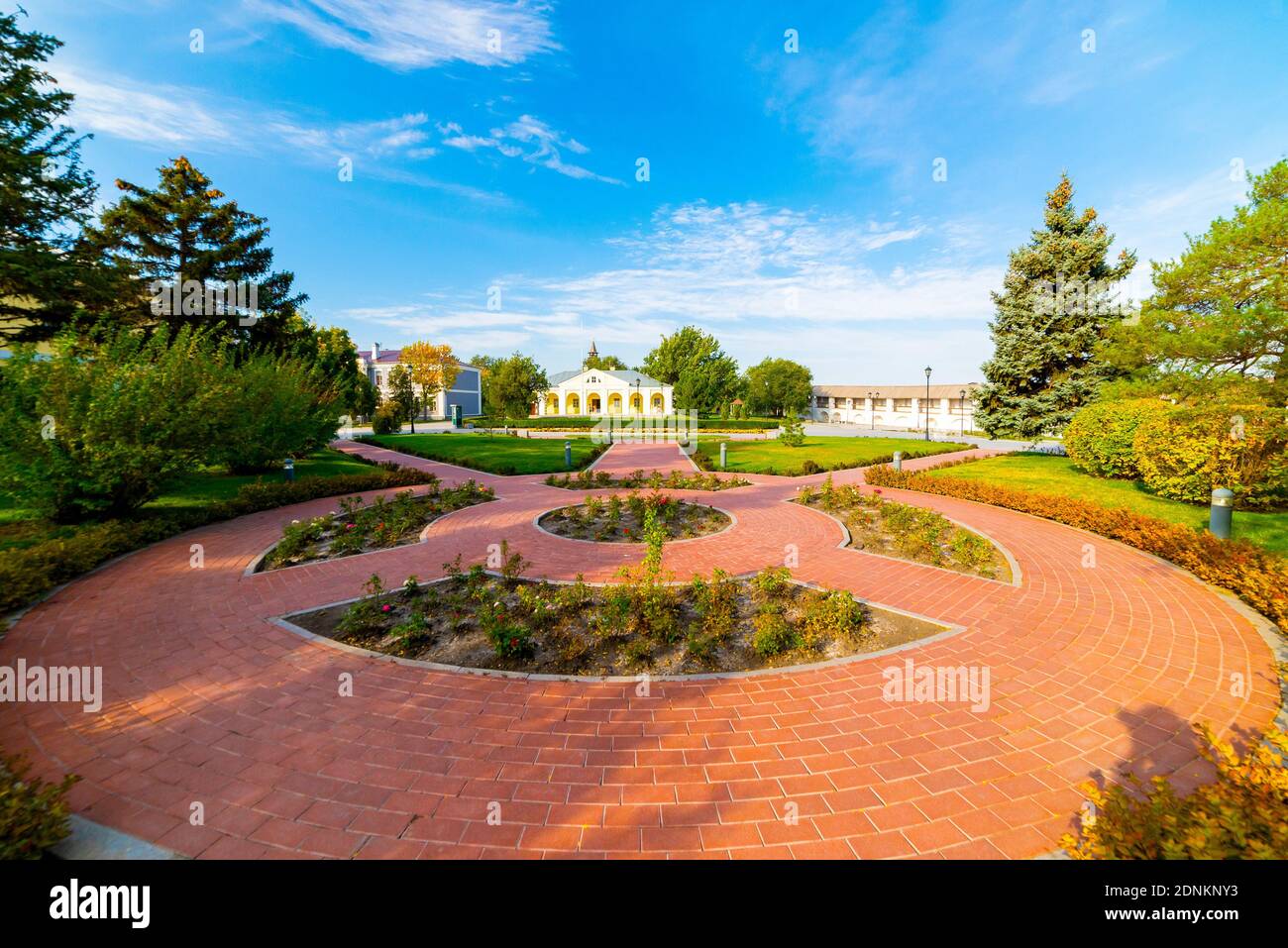 Flowerbeds, Grass Pathway and Ornamental Vase in a Formal Garden Stock ...