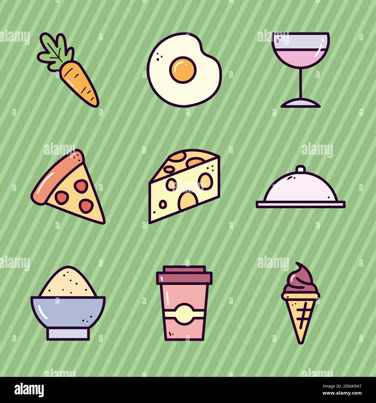 food icon set design of eat restaurant and menu theme Vector ...